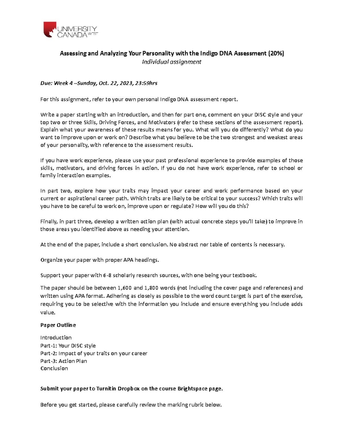 Indigo Assessment - Assessing and Analyzing Your Personality with the ...