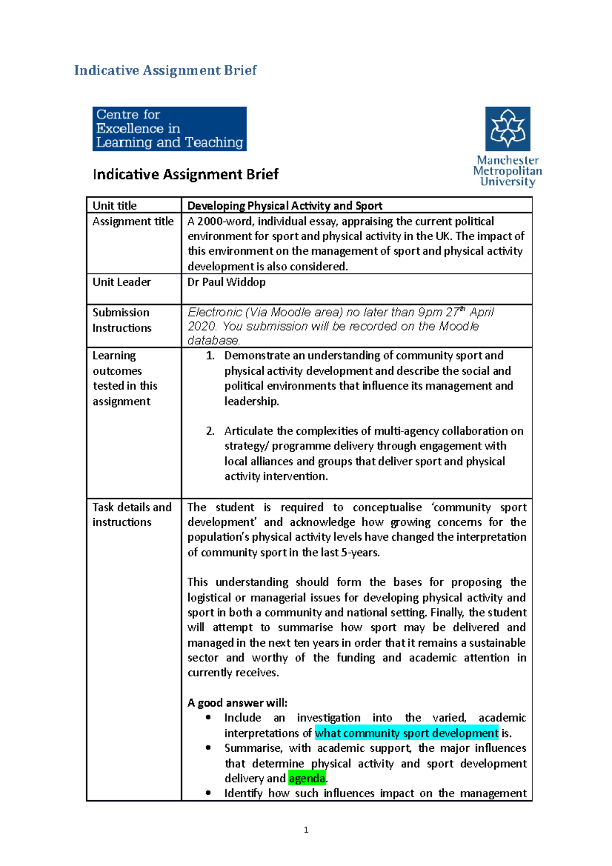 DSPA ACW 2 Brief - 85923302 - MMU - Studocu