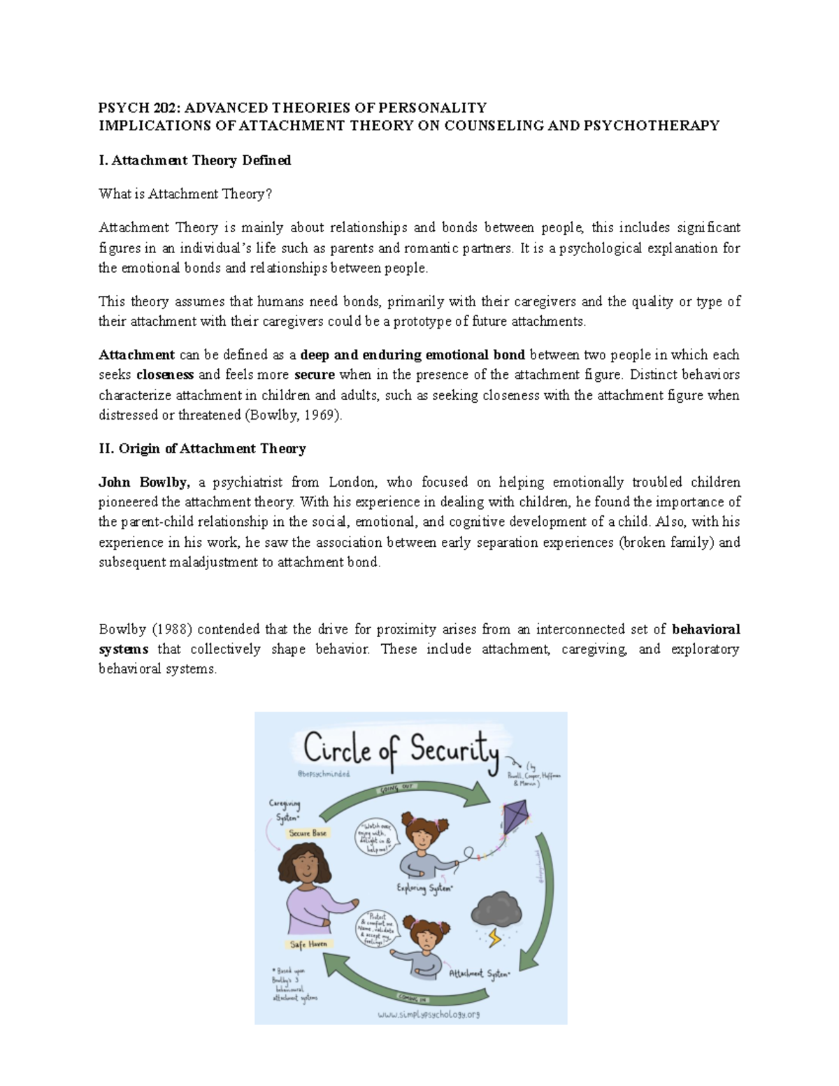 Implications OF Attachment Theory ON Counseling AND Psychotherapy ...