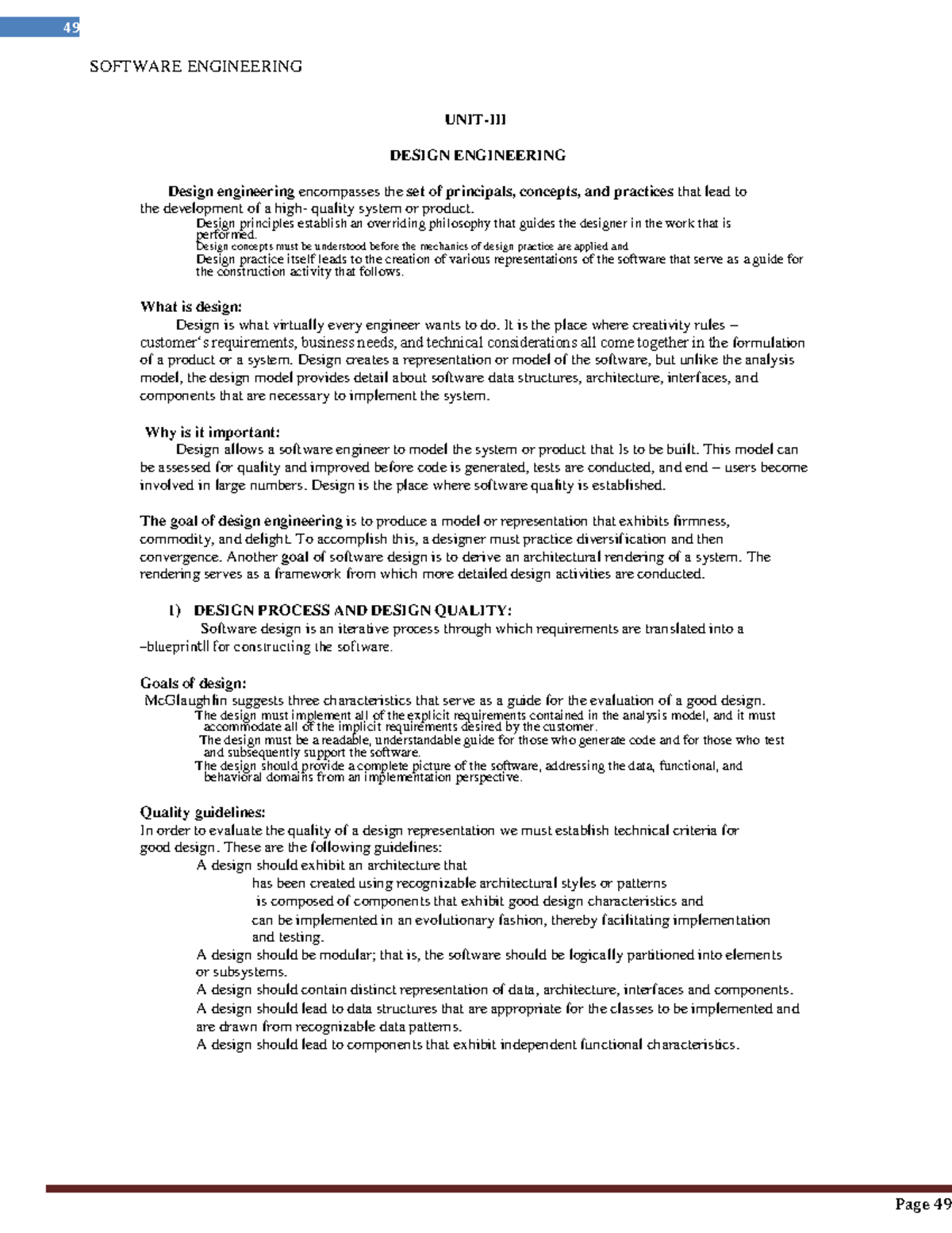 Software Engineering Notes-54-63 - 49 SOFTWARE ENGINEERING UNIT-III ...
