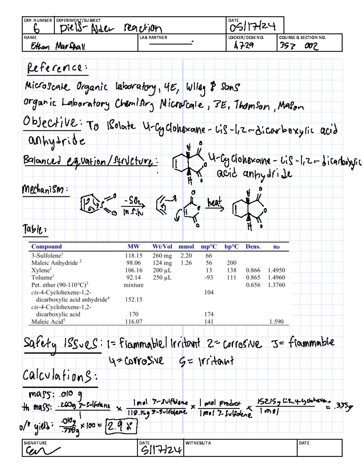 DA - lab report - SIGNATURE DATE WITNESS/TA DATE EXP. NUMBER EXPERIMENT ...