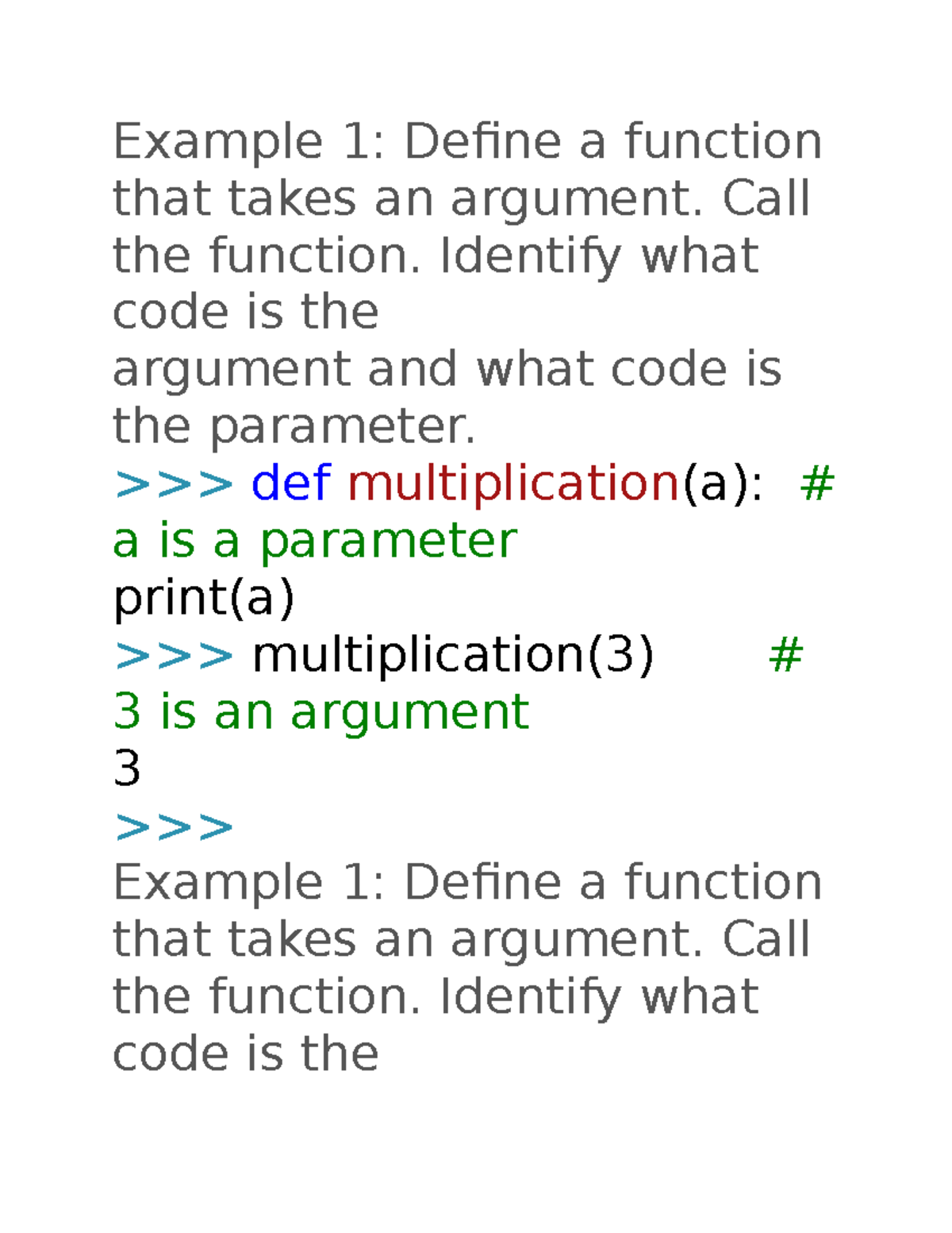 Disscusion Forum Example 1 Define A Function That Takes An Argument Call The Function