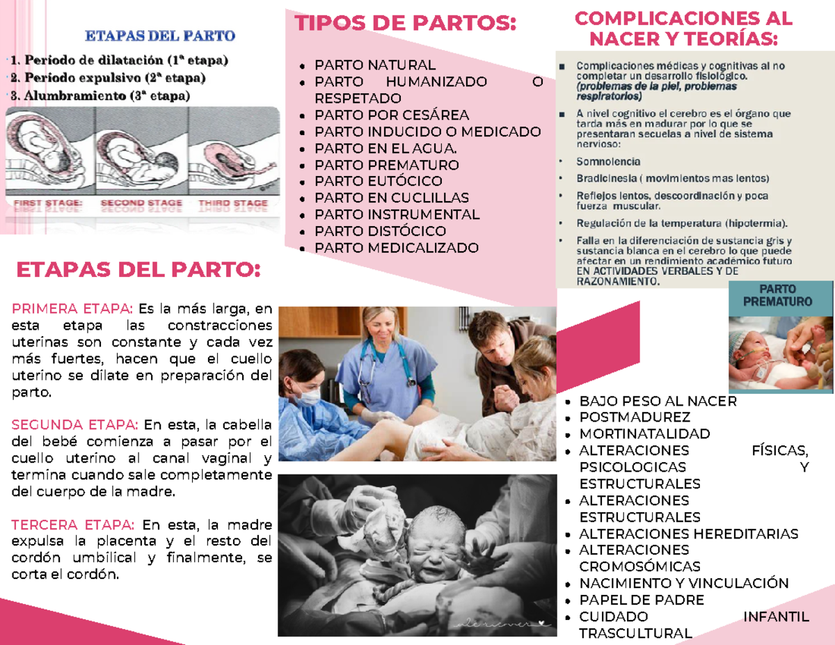 Etapas DEL Parto - PRIMERA ETAPA: Es la más larga, en esta etapa las ...