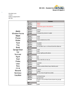 SSS+101+W1+Project+3+ Revised - SSS 101 – Student Success Strategies ...