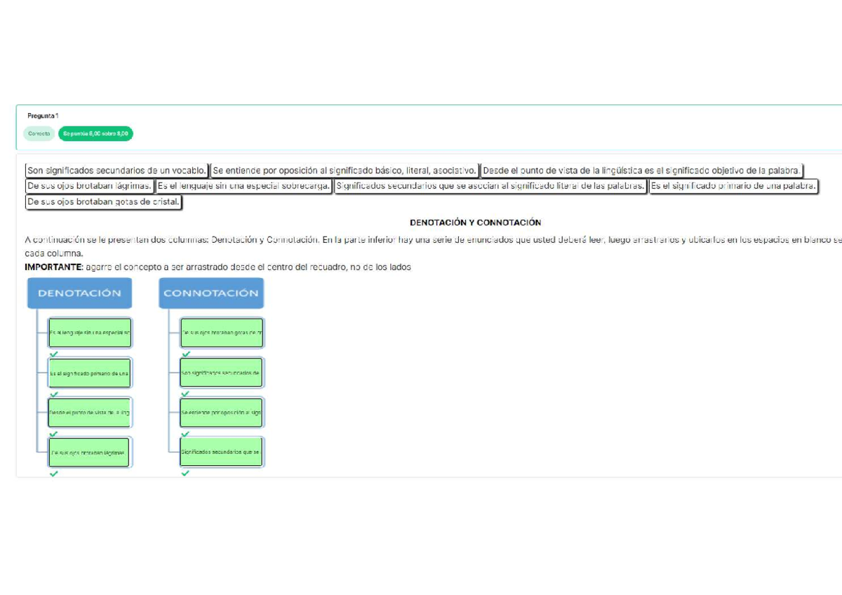 Actividad 6- Arrastrar y soltar - Pregunta 1 Correcta Se puntúa 8,00 ...
