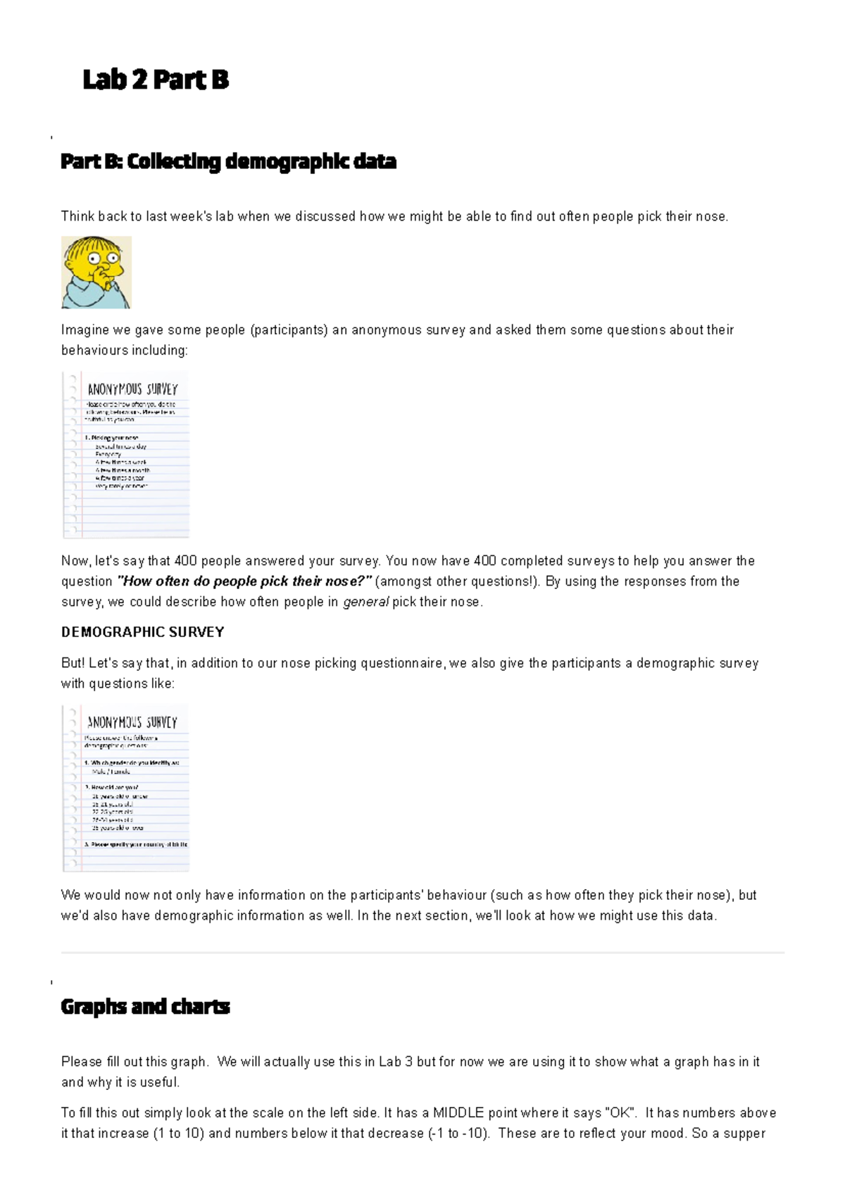 LAB 2 PART B - pdfs lectures - Think back to last week's lab when we discussed how we might be ...
