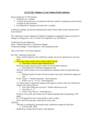 Chapter 3 Notes - ACCT 226 Chapter 3: Job – Order Costing: Cost Flows ...