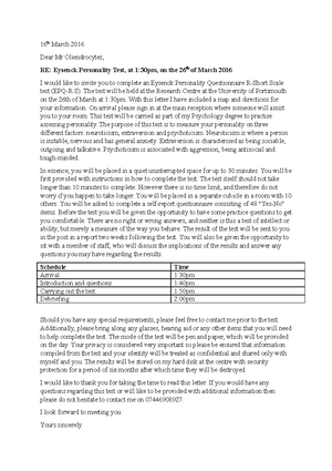 Placement portfolio example - psychology - Table of Contents 1 ...