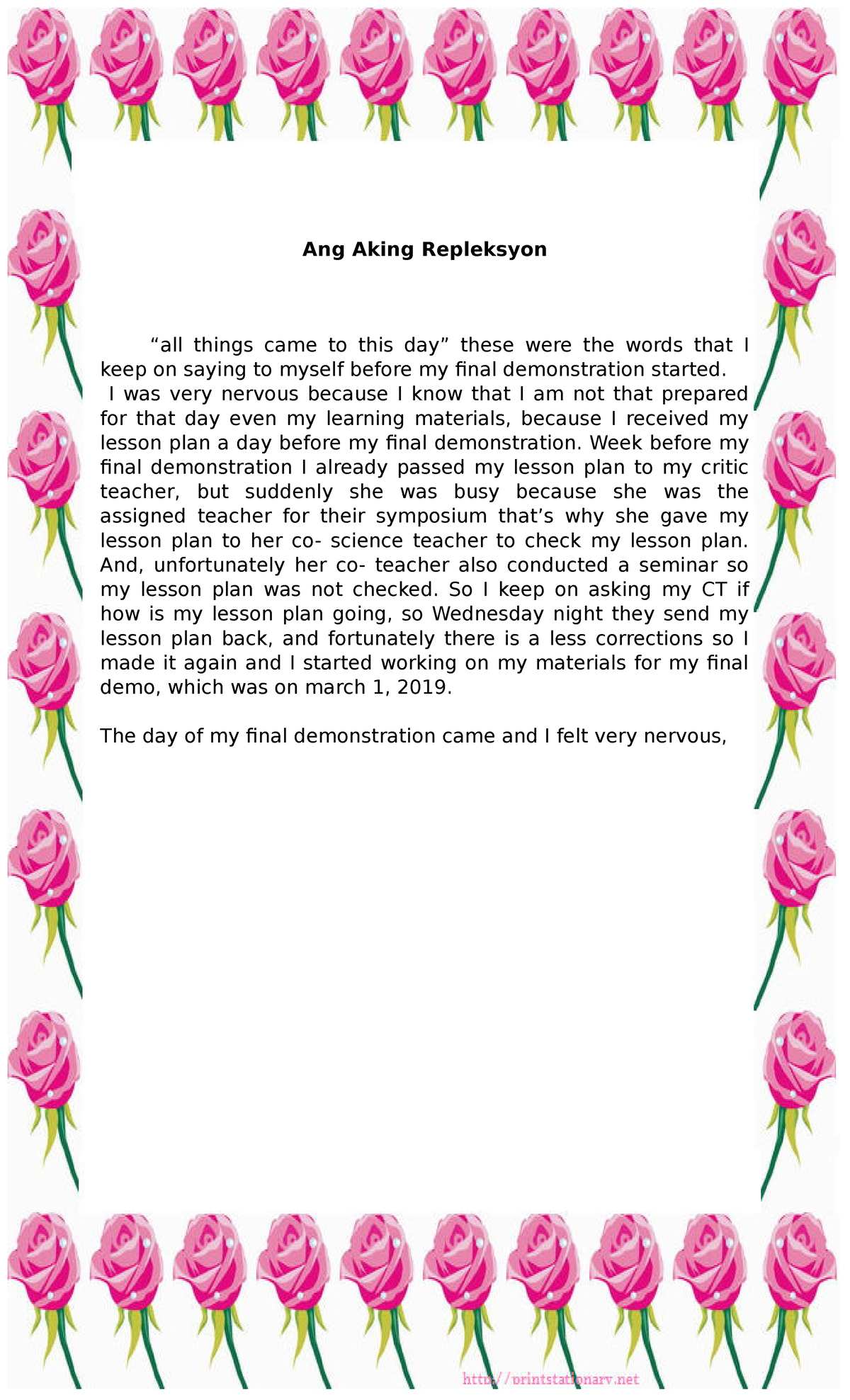 Reflection mamey - Ang Aking Repleksyon “all things came to this day ...