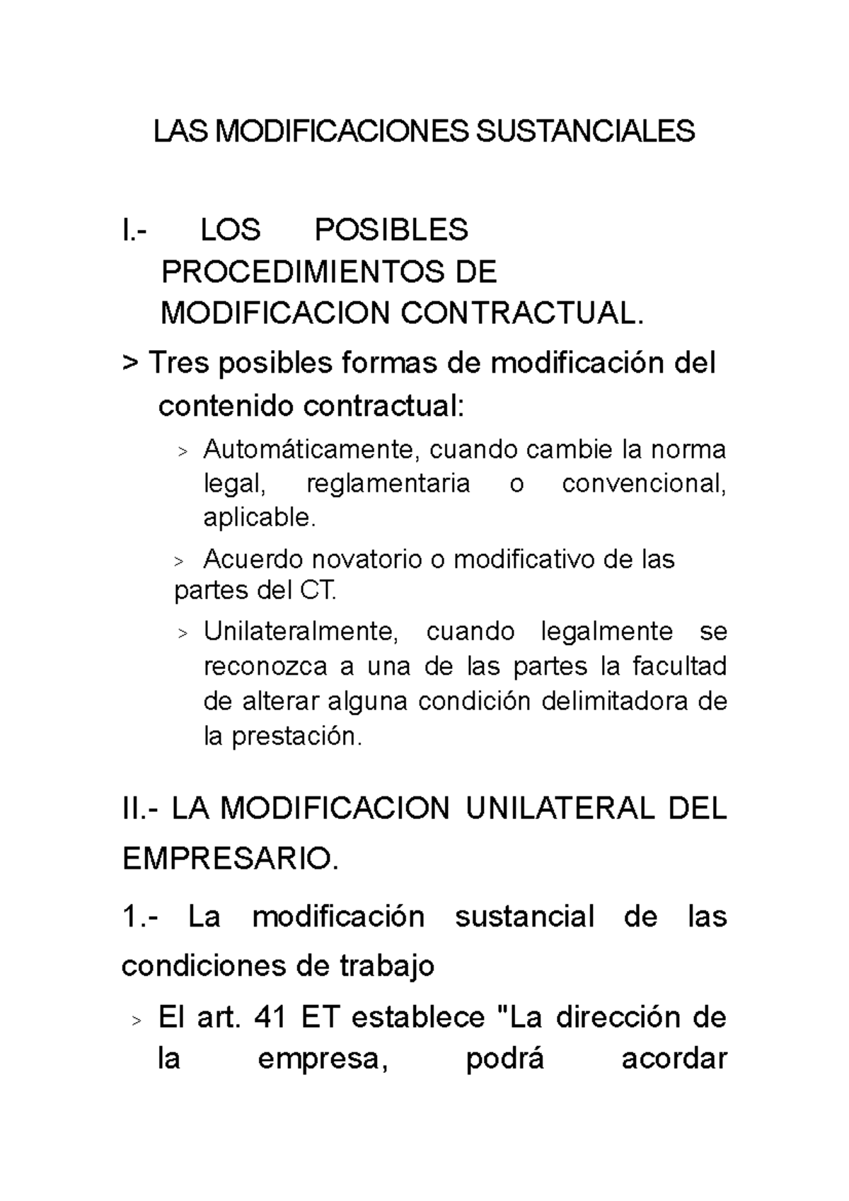 T15 - Apuntes 15 - LAS MODIFICACIONES SUSTANCIALES I.- LOS POSIBLES ...