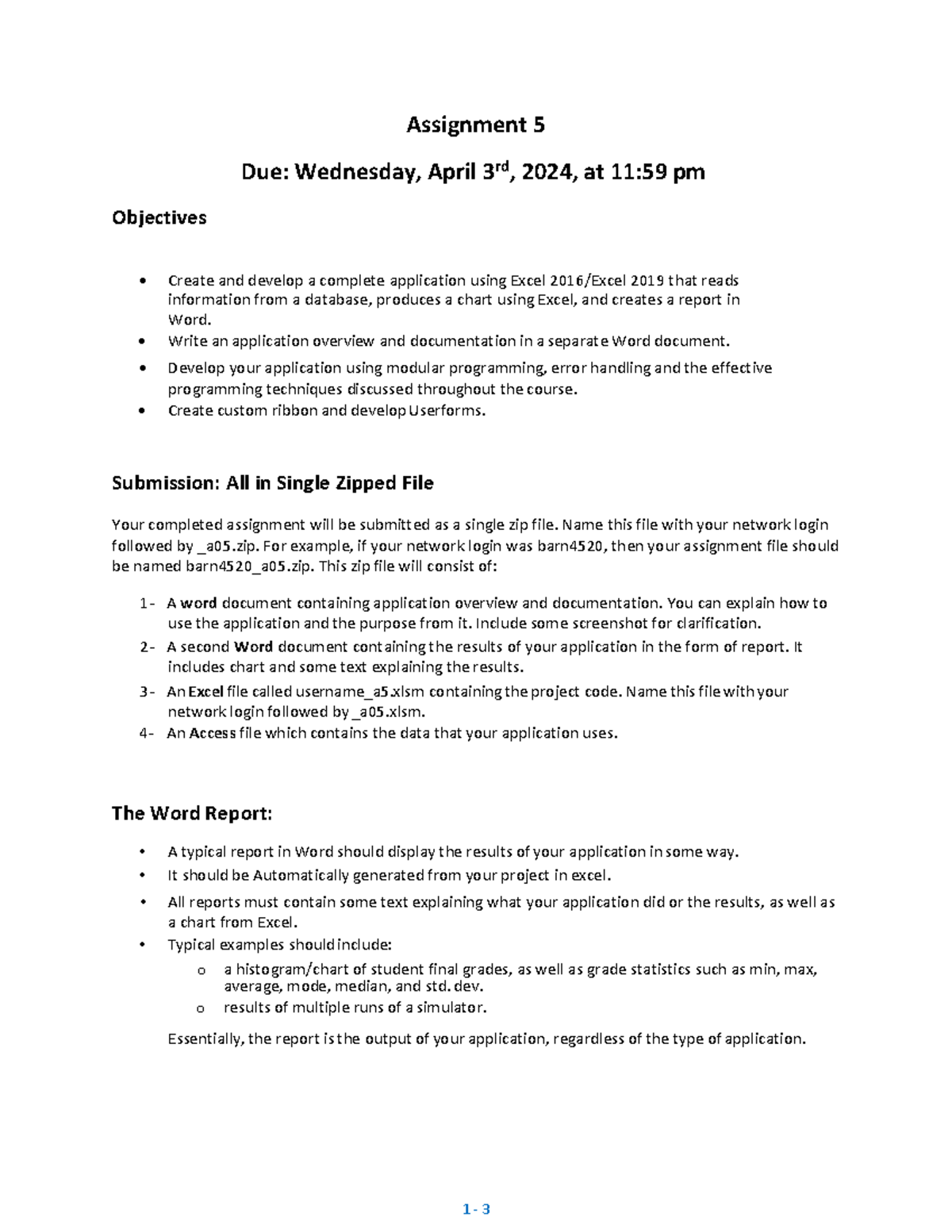 Assignment 5 W2024 1 - 1 - 3 Assignment 5 Due: Wednesday, April 3 rd, 2024 , at 11:59 pm ...