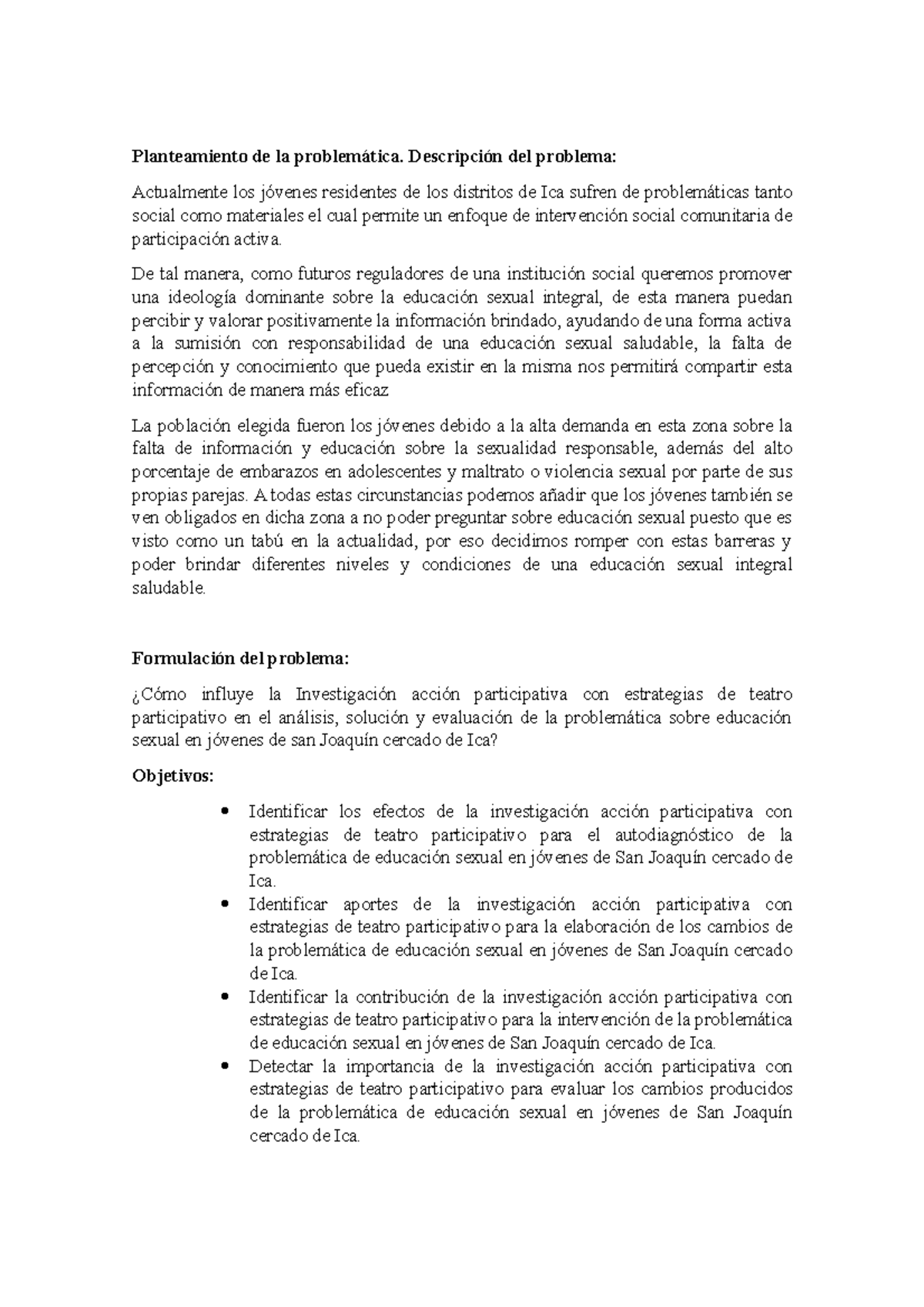 Trabajo Avance 2 Comunitario - Planteamiento de la problemática ...