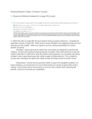 Reading Reflection 7 - Write a reflection comparing them to the sample ...