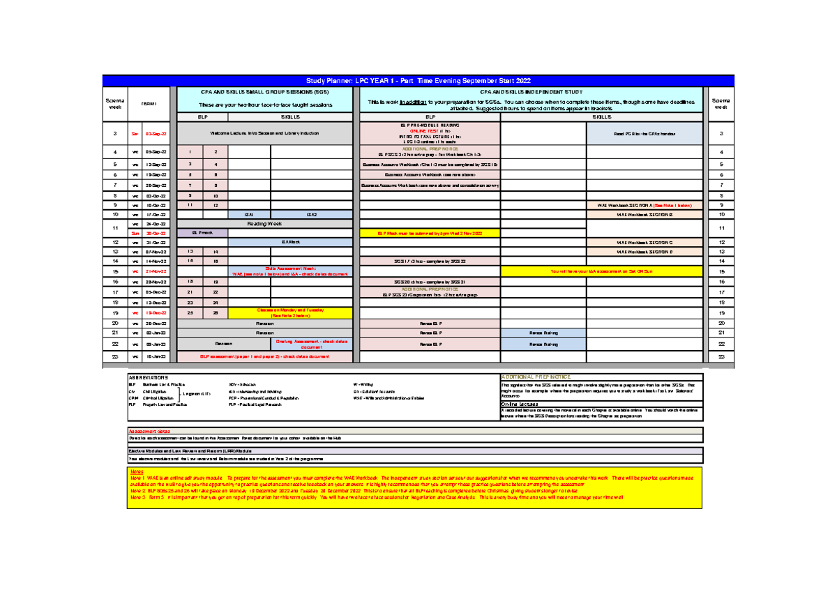 LPC PTE Sept 2022 study planner - BLP 3 Sat 03-Sep- BLP PRE-MODULE ...