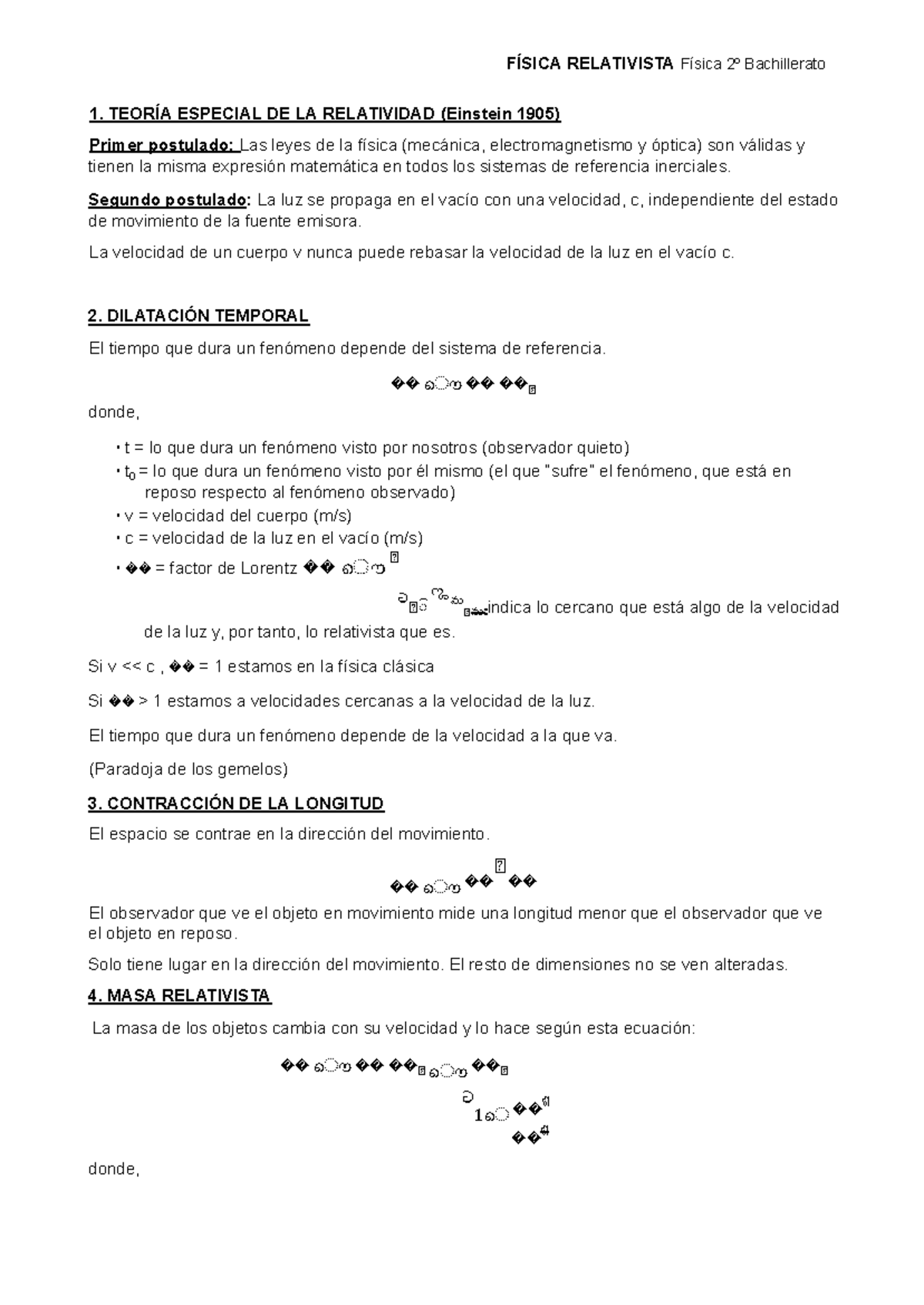 Física Relativista - FÍSICA RELATIVISTA Física 2º Bachillerato 1 ...