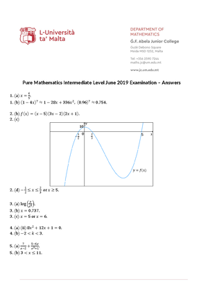 Matsec Booklet OF Formulae - with PB comments - AM Pure Maths - Studocu