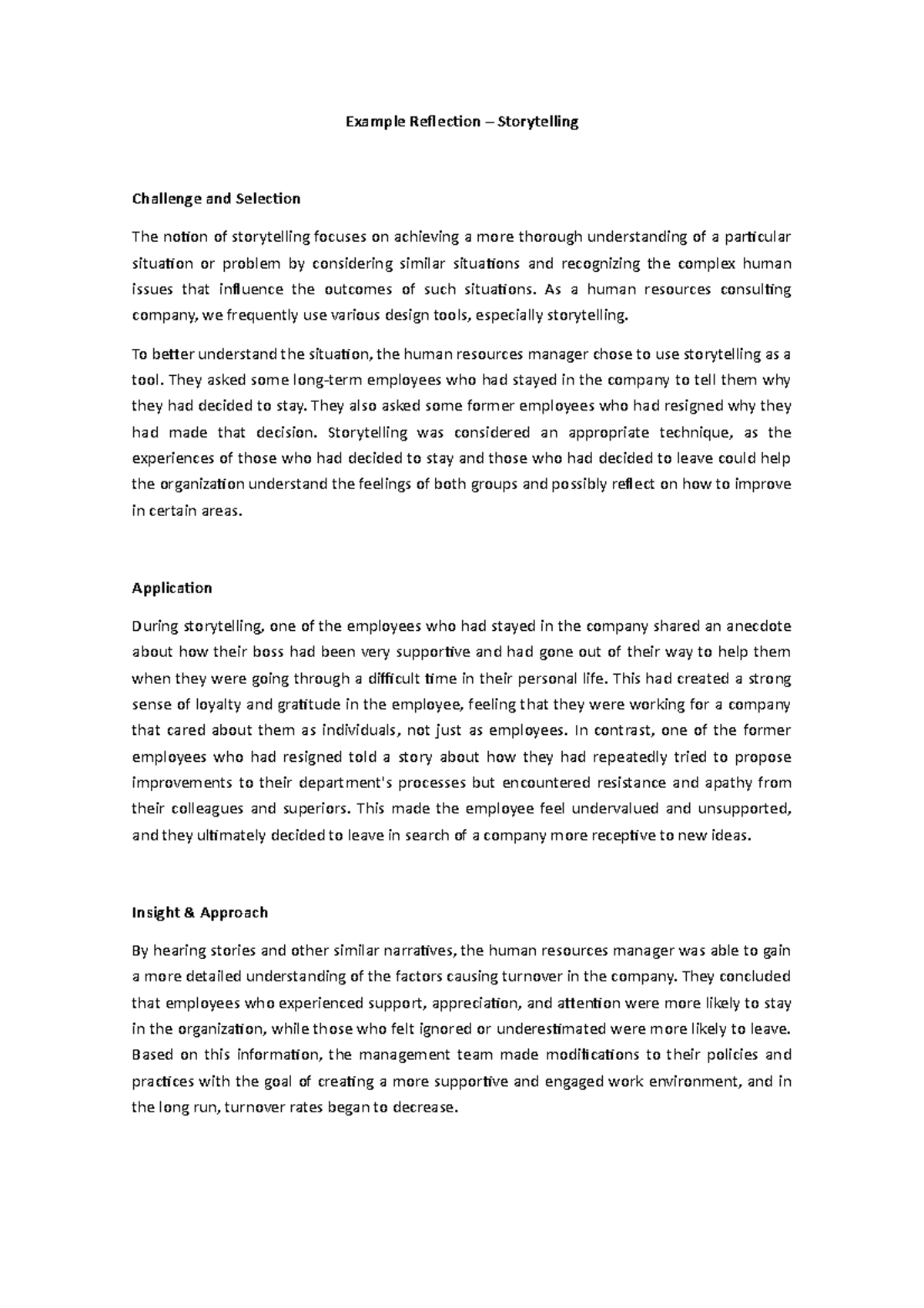 Example Reflection 1