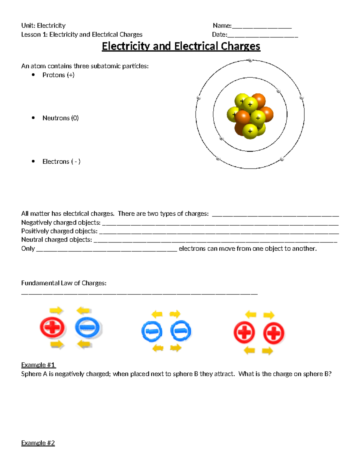 1 - Electirical charges - Lesson 1: Electricity and Electrical Charges ...