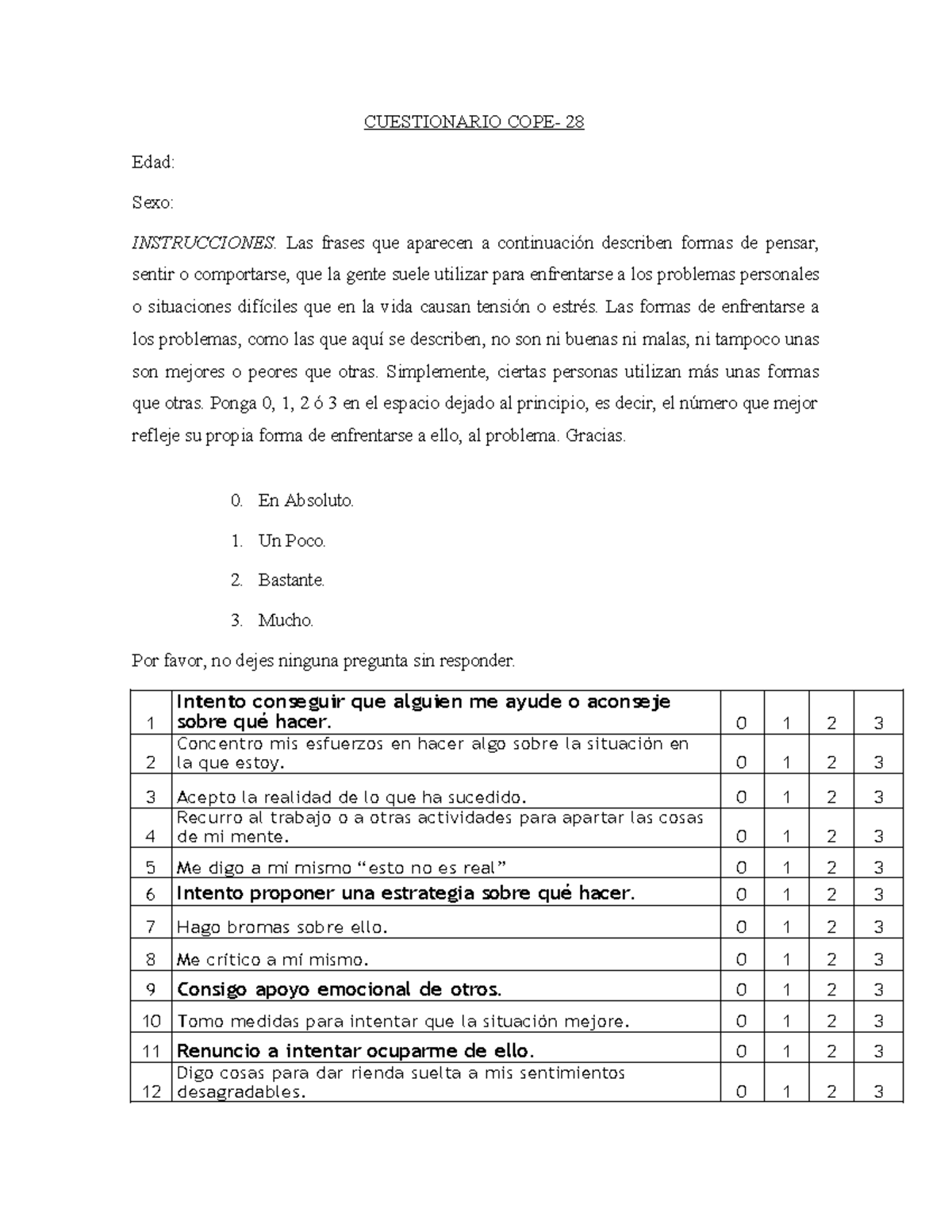 527896814 113490363 Cuestionario Cope 28 Para Responder - CUESTIONARIO ...