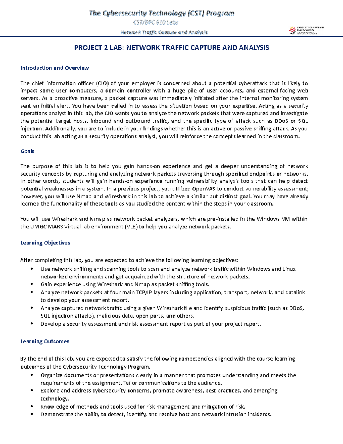 Network Traffic Capture and Analysis - PROJECT 2 LAB: NETWORK TRAFFIC ...