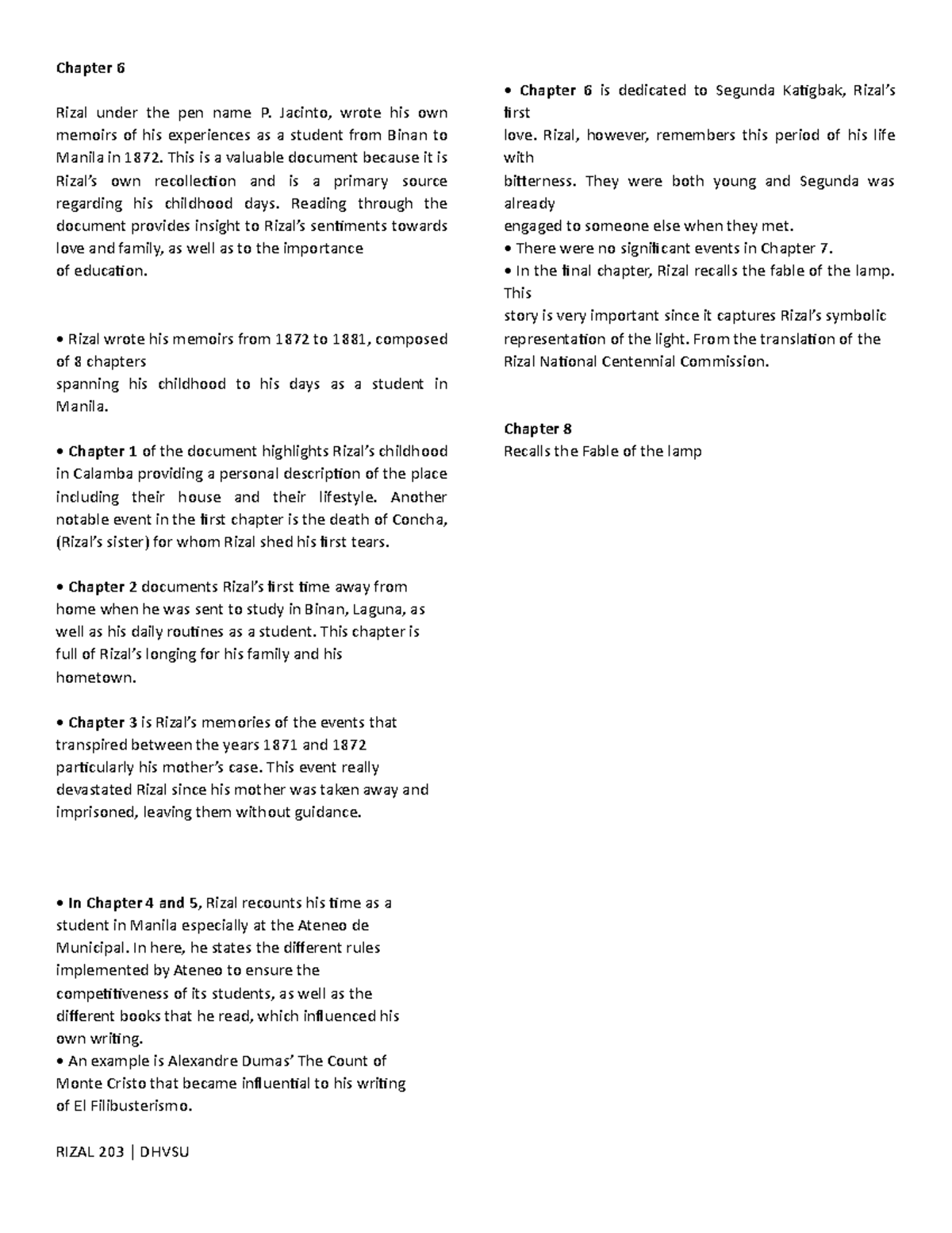Rizal- rebyuwer - Reviewer - Chapter 6 Rizal under the pen name P ...