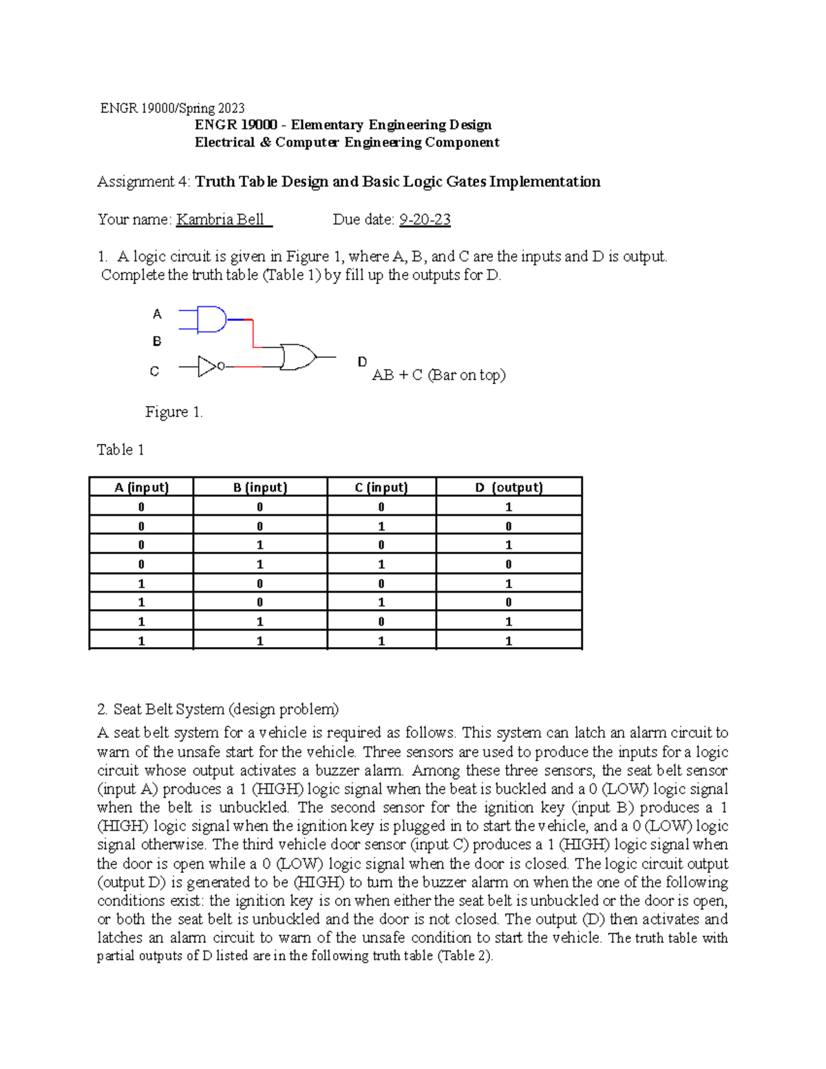 ENGR 19000 Assignment 4 - ENGR 19000/Spring 2023 ENGR 19000 - Elementary Engineering Design ...