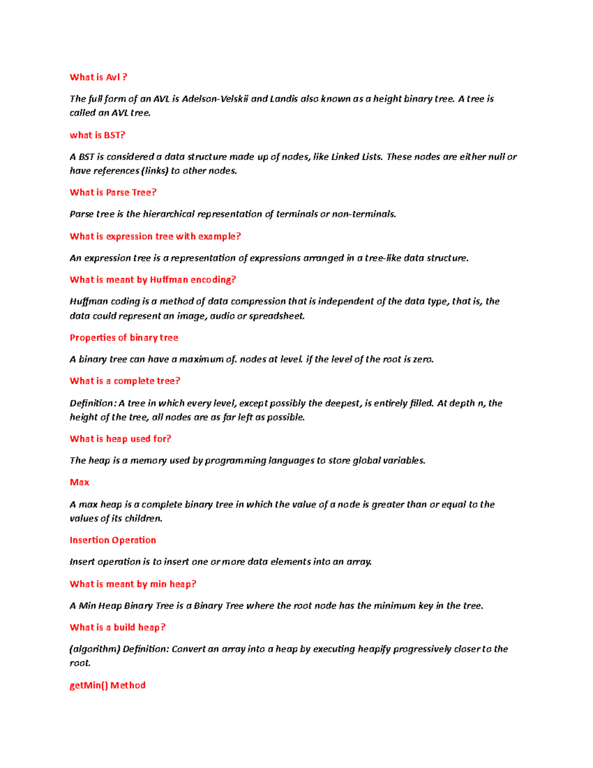 Important short for Cs 301 - What is Avl? The full form of an AVL is Adelson-Velskii and Landis ...