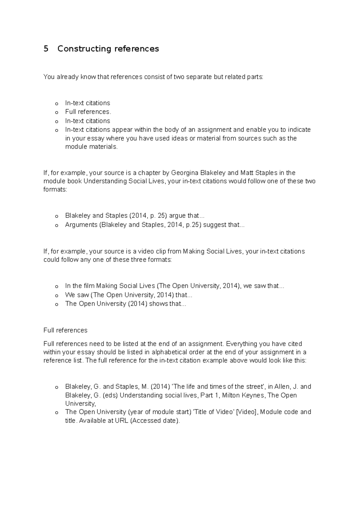 DD102 week 5 - 5 constructing references - 5 Constructing references ...