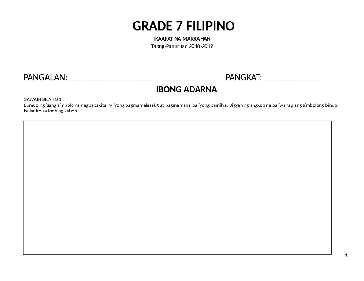 Module 2 - NOTES - GRADE 7 FILIPINO IKAAPAT NA MARKAHAN Taong-Panuruan ...