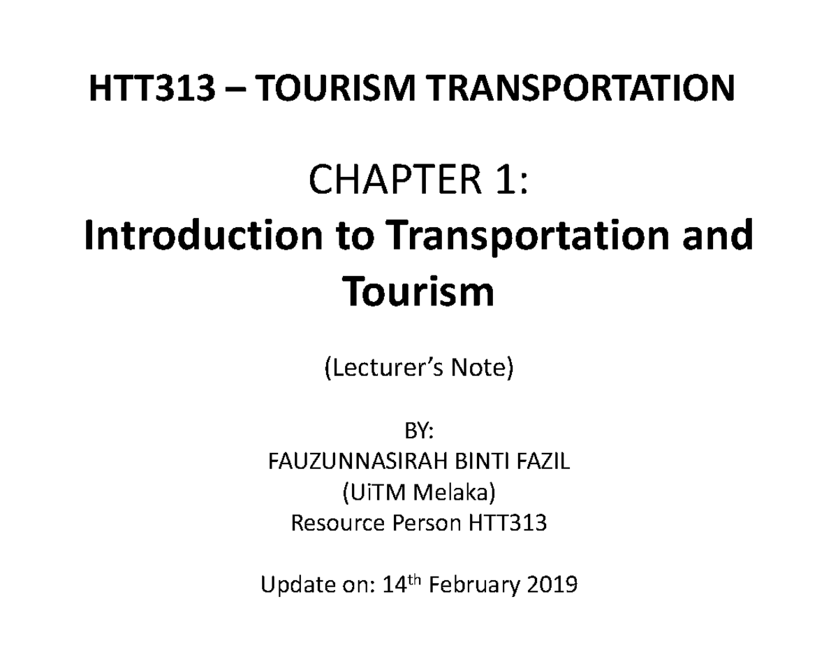 Chapter 1 - ijhlkhih - CHAPTER 1: Introduction to Transportation and ...