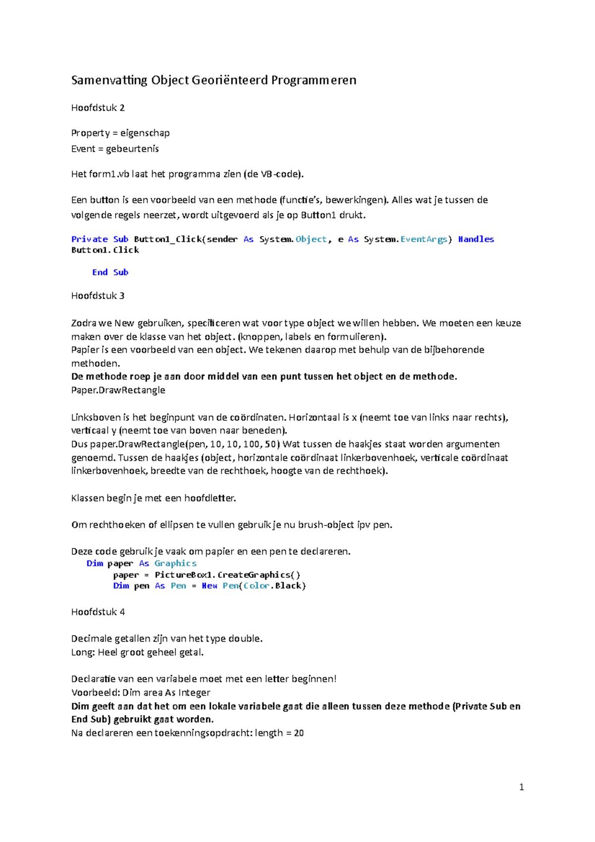 Object georienteerd programmeren samenvatting - Samenvatting Object ...