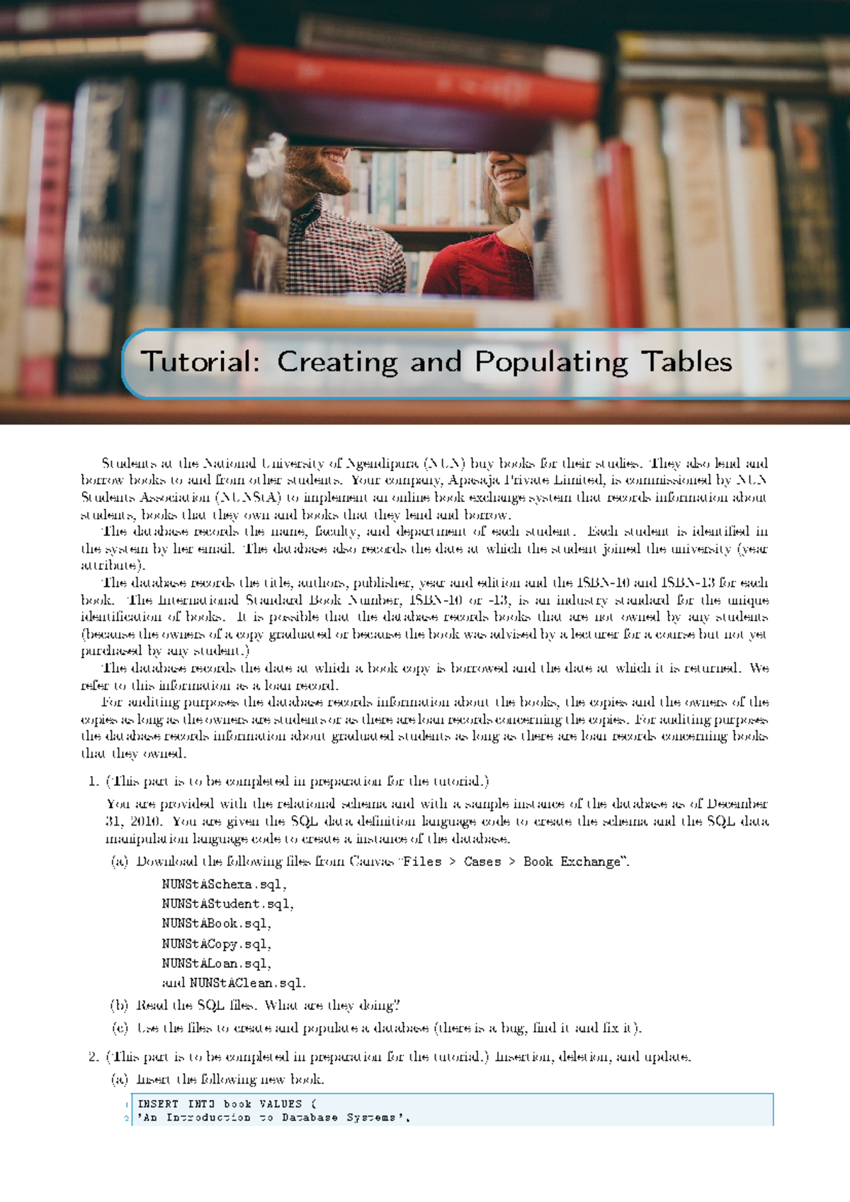 Tutorial 1 Creating and Populating Tables - Tutorial: Creating and ...