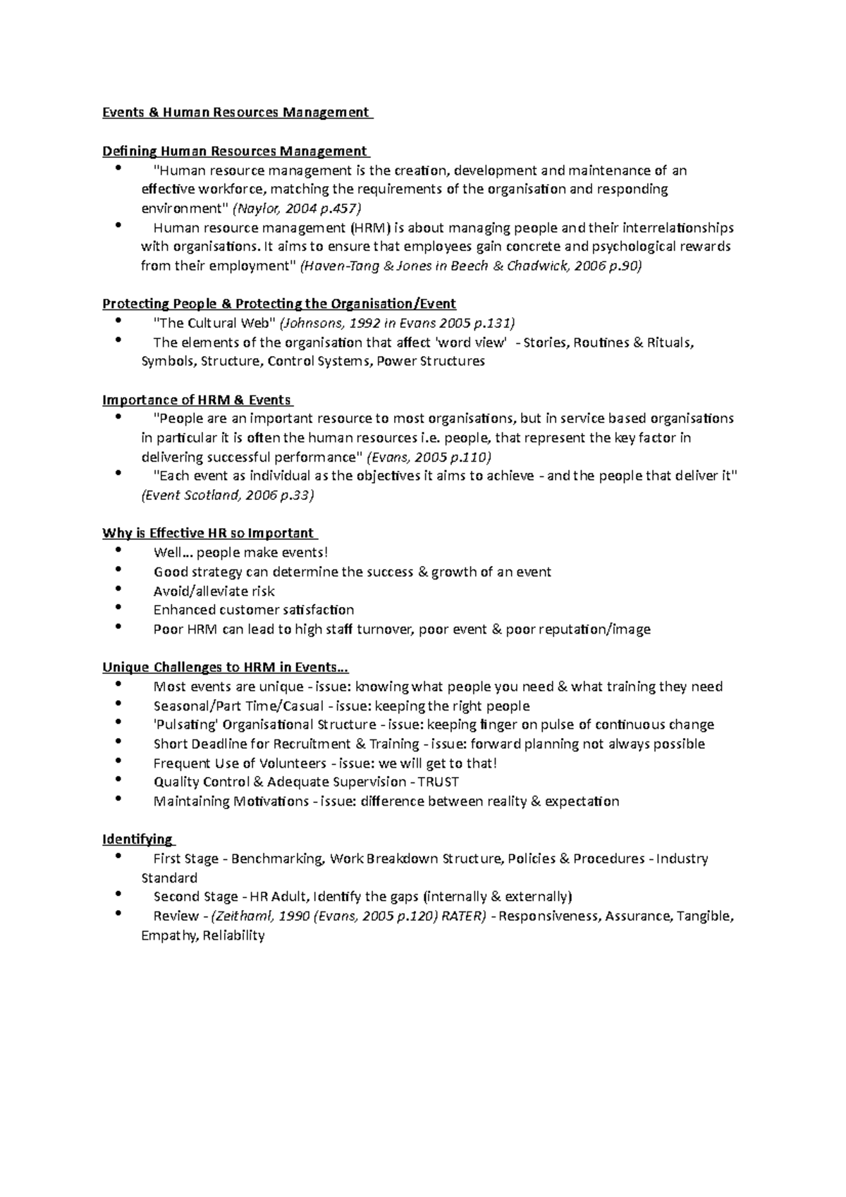 Events and Human Resources Management - Events & Human Resources ...