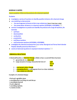 Module 1 Notes - Module 1: Properties and Structure of Matter ...
