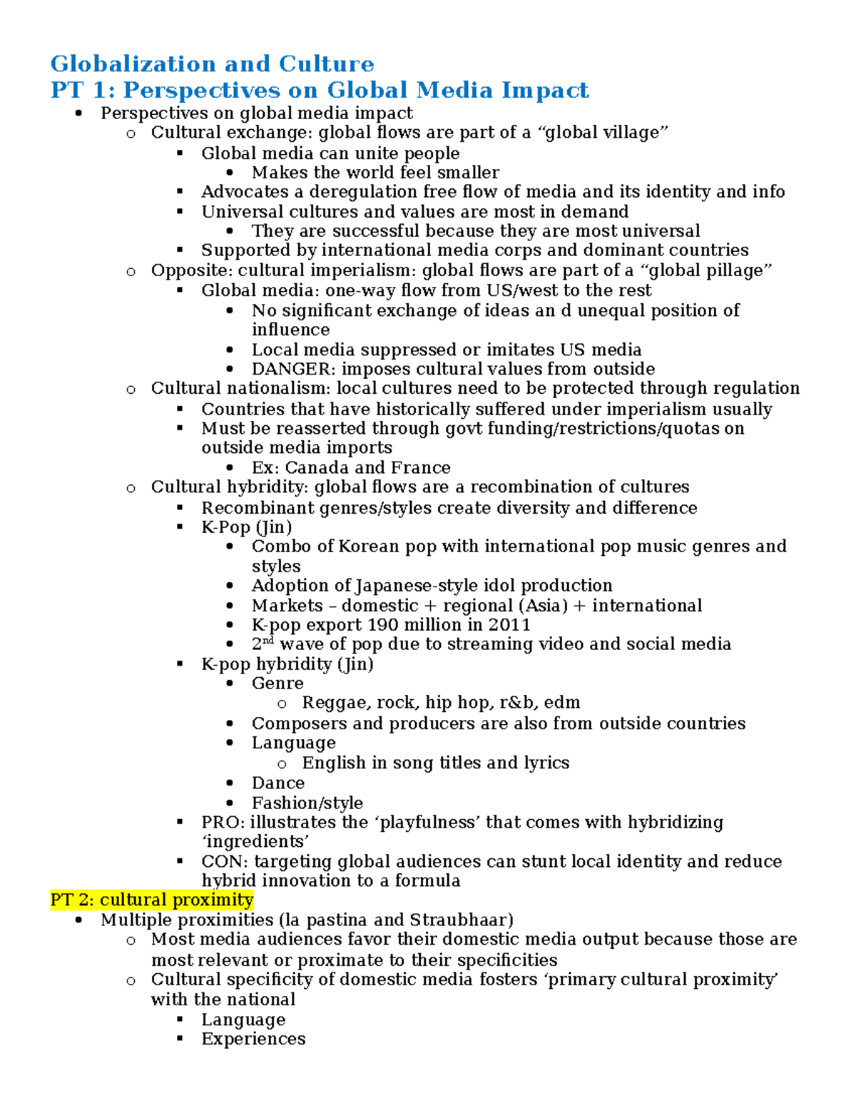 Globalization and Culture - Studocu