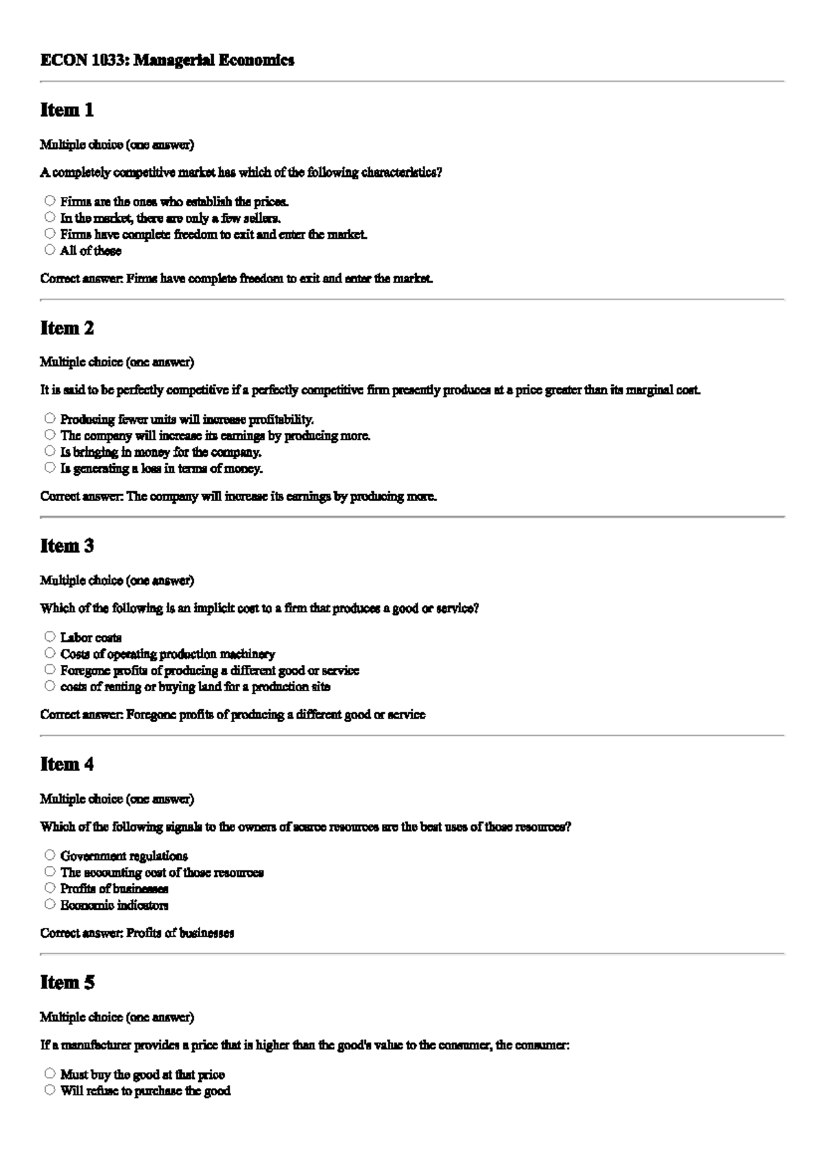 ECON-Midterm-Exam-PDF-with-answers - Managerial Economics - Studocu