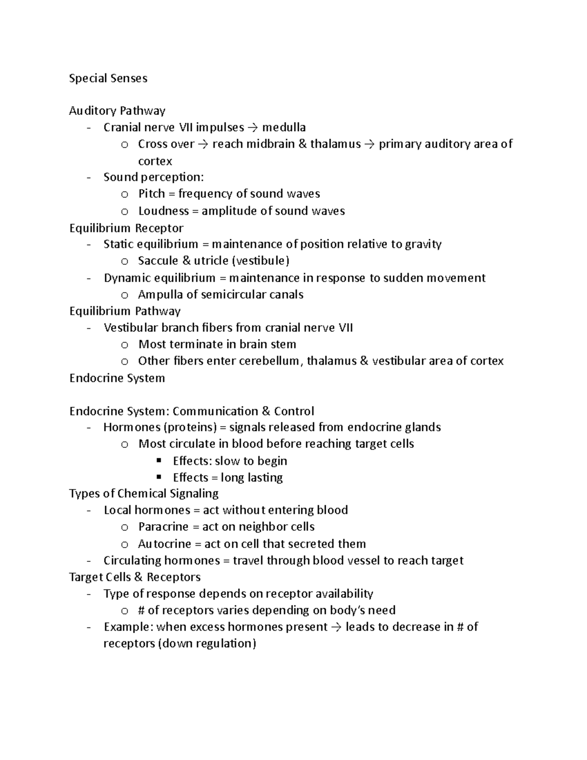 Special Senses 9 - Special Senses Auditory Pathway - Cranial nerve VII ...
