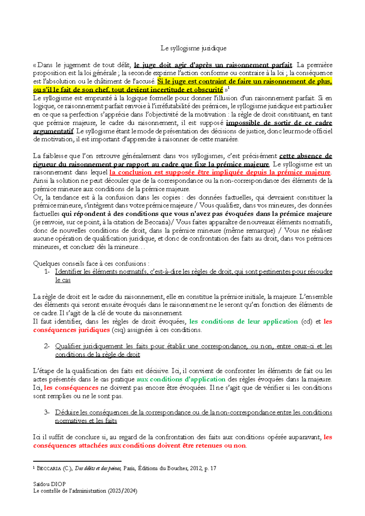 Le syllogisme pour les nuls - Saïdou DIOP Le contrôle de l ...