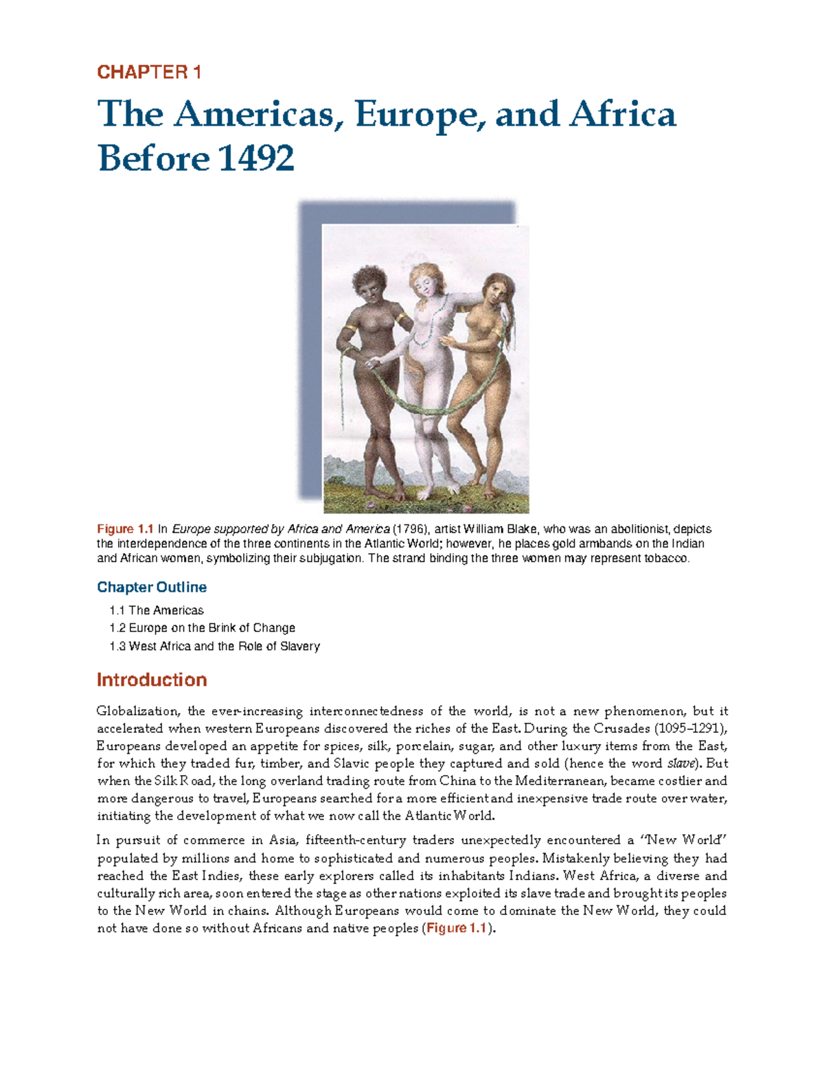 Chapter 1 American History - CHAPTER 1 The Americas, Europe, and Africa ...