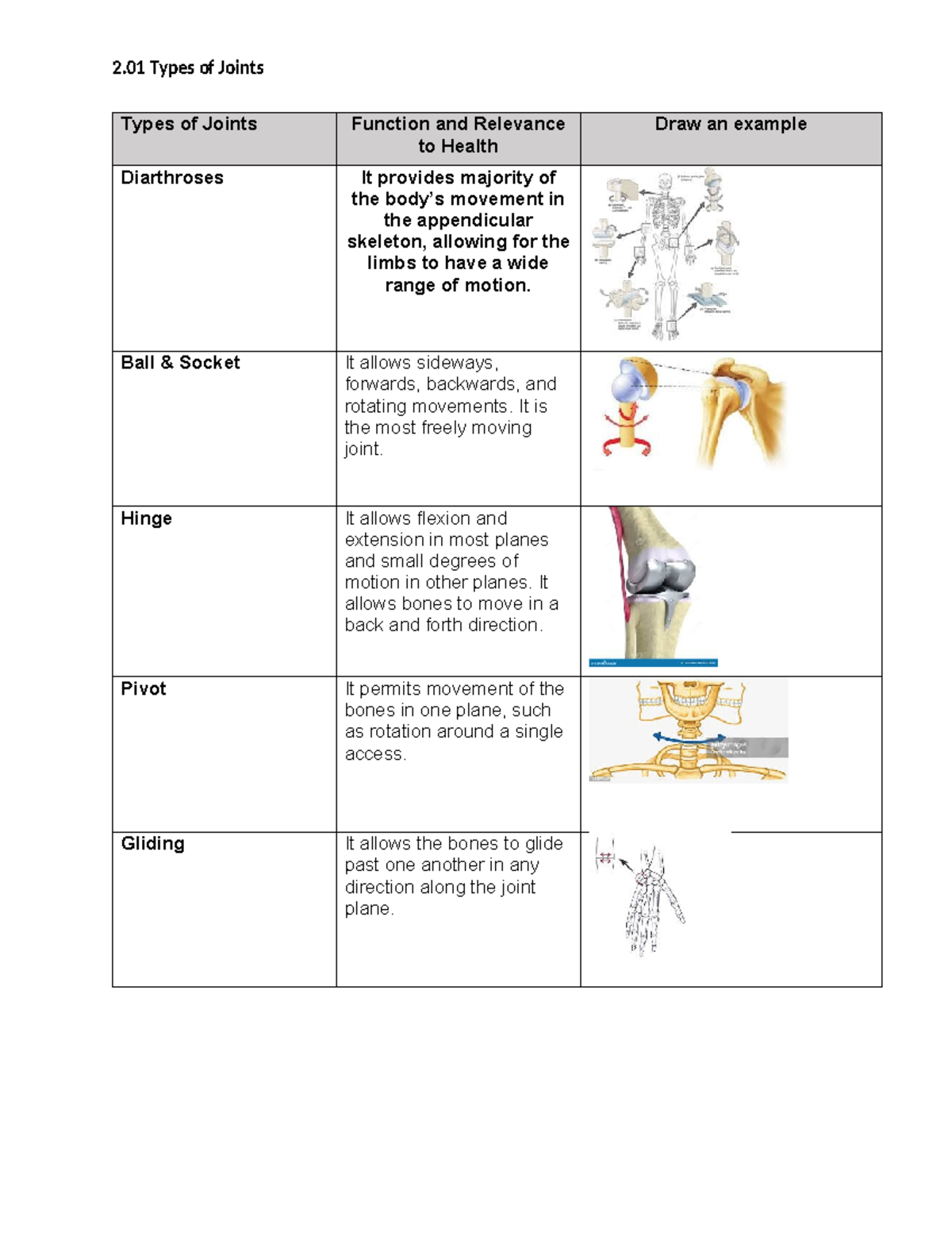 2.01 Types of Joints - jkg - 2 Types of Joints Types of Joints Function ...