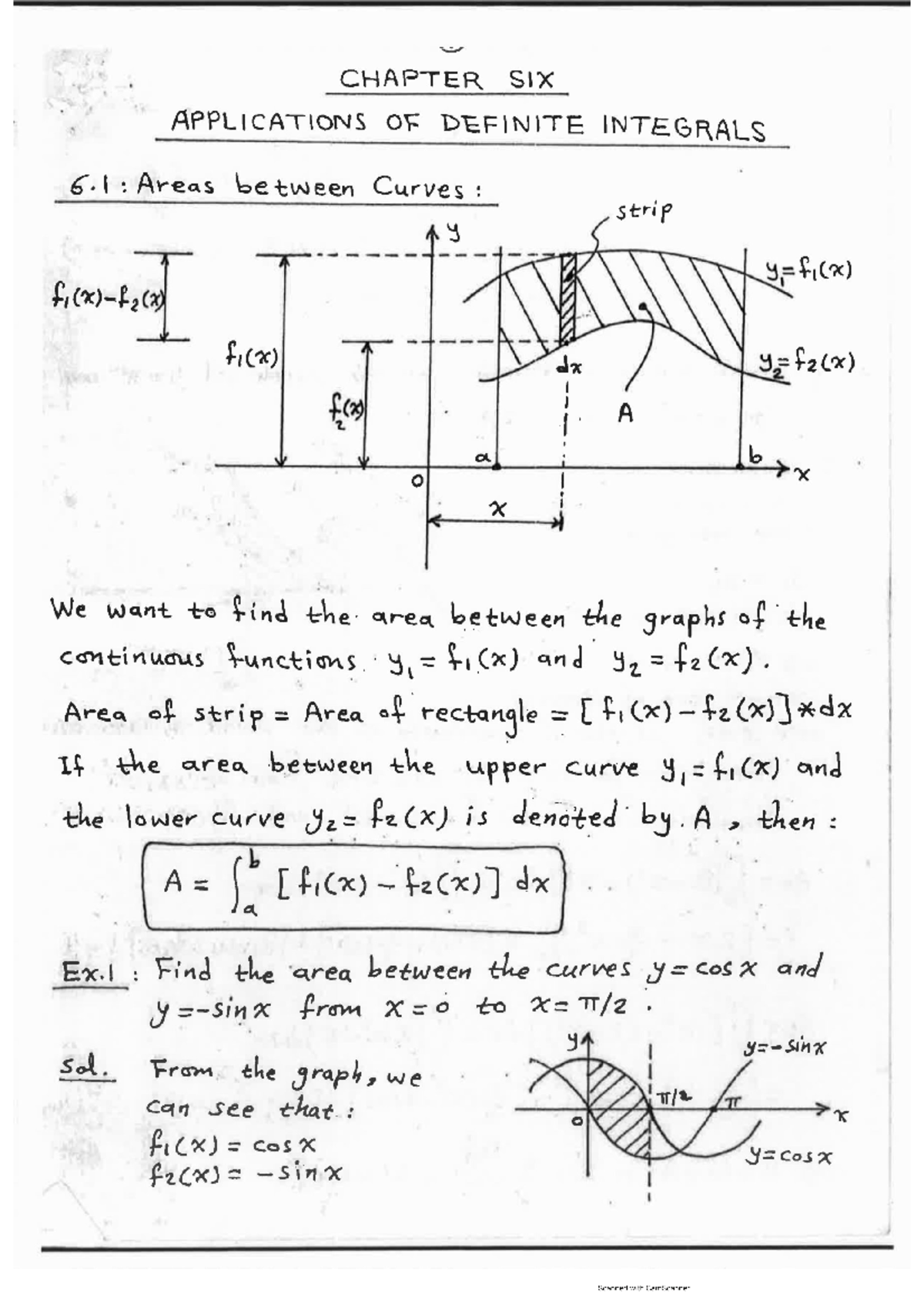 Chapter 6 - Application OF Definite Integral - Calculus 2 - Studocu