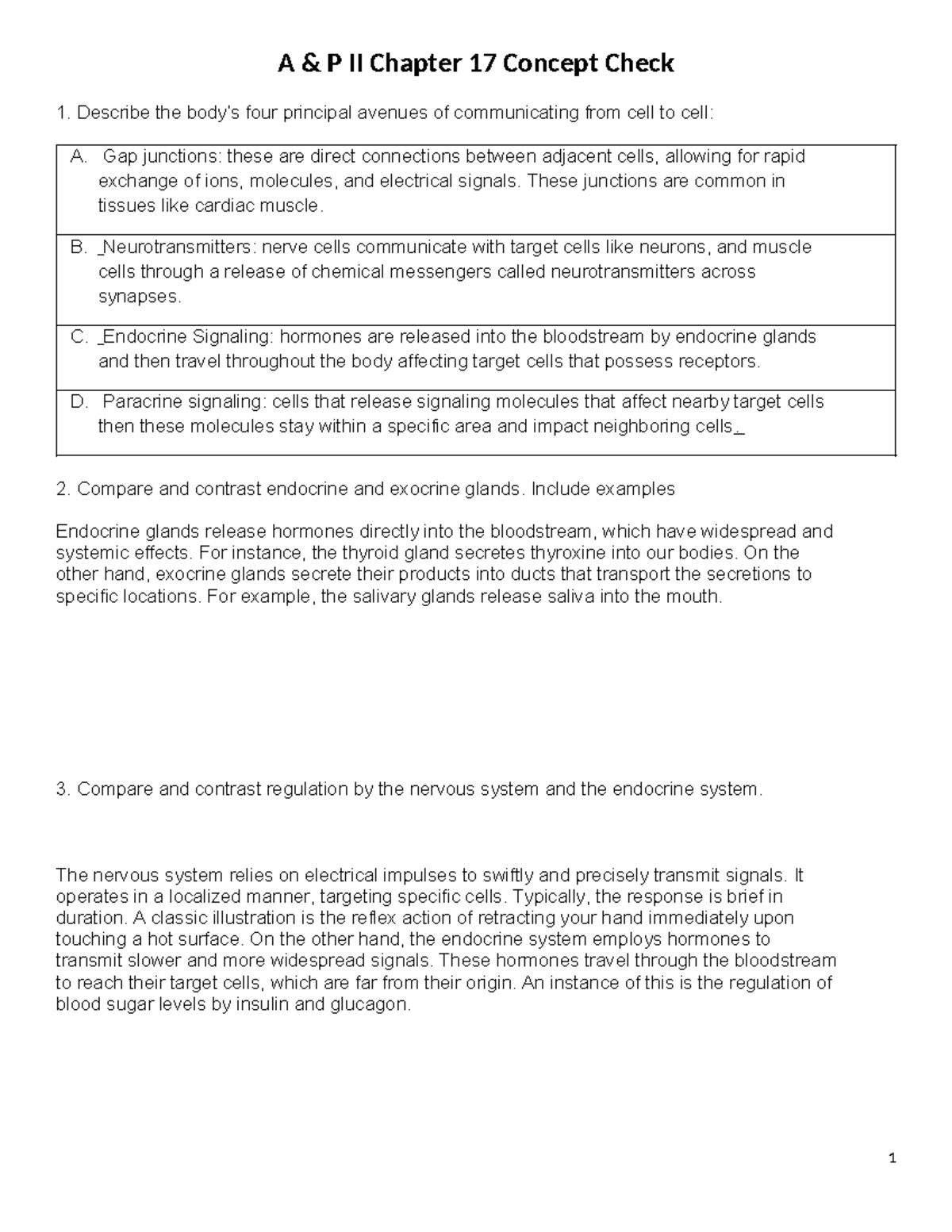 Chapter 17 Concept Check.Alba - 1. Describe the body’s four principal ...