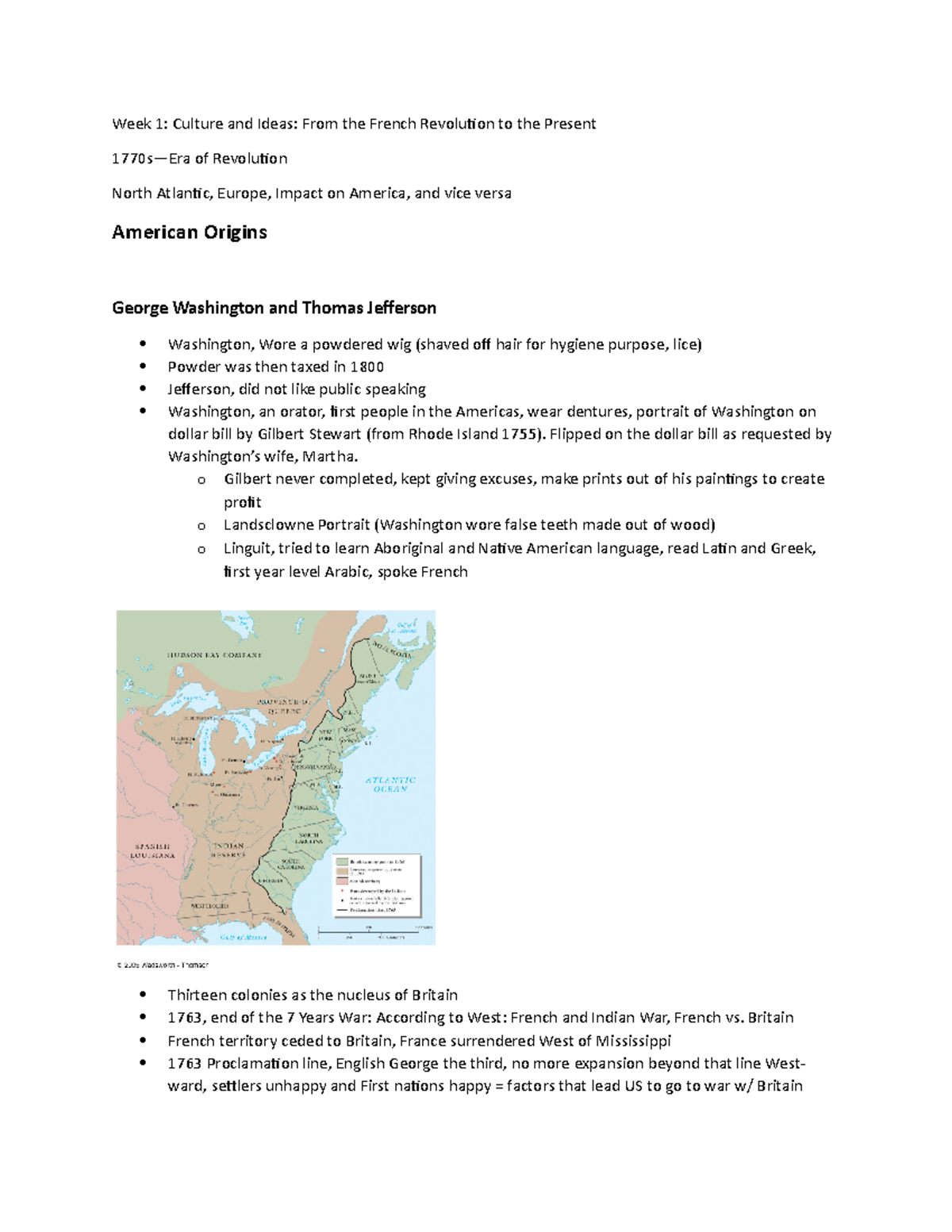 American Origins - George Washington and Thomas Jefferson - Week 1 ...