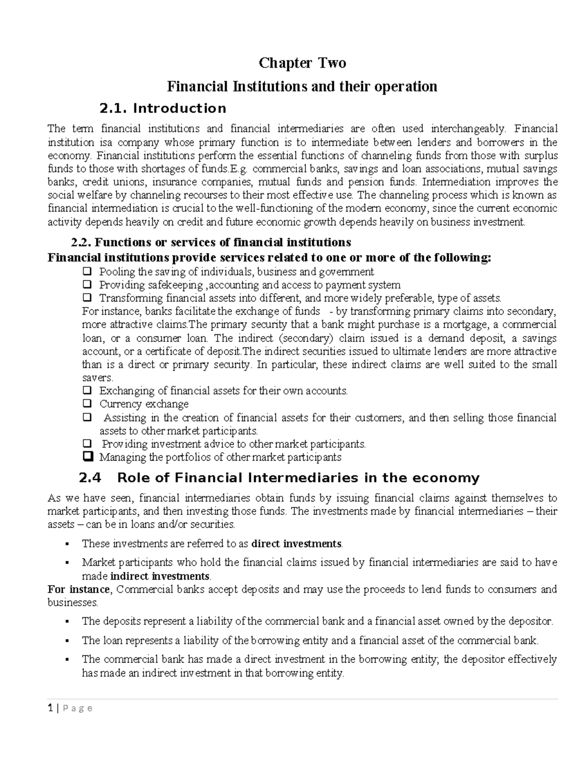 Chapter Two - investment and portfolio management - Chapter Two ...