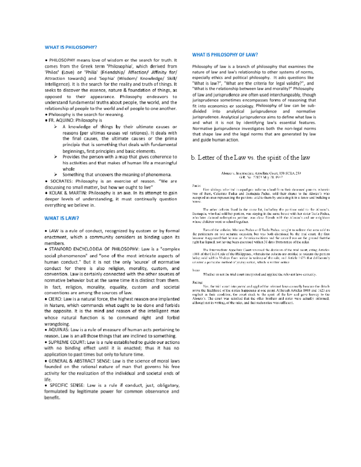 Reviewer Chapter 1 - Philo - b. Letter of the Law vs. the spirit of the ...