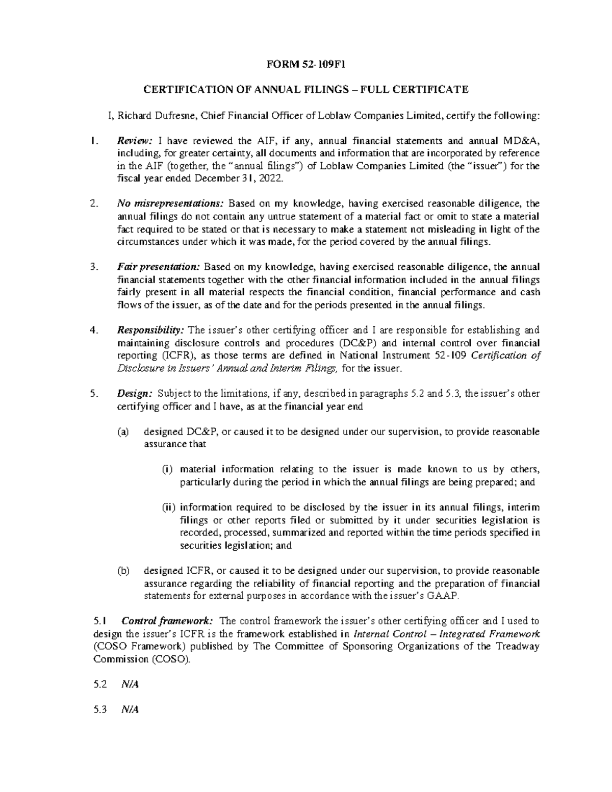 Get File (97) - report - FORM 52-109F CERTIFICATION OF ANNUAL FILINGS ...