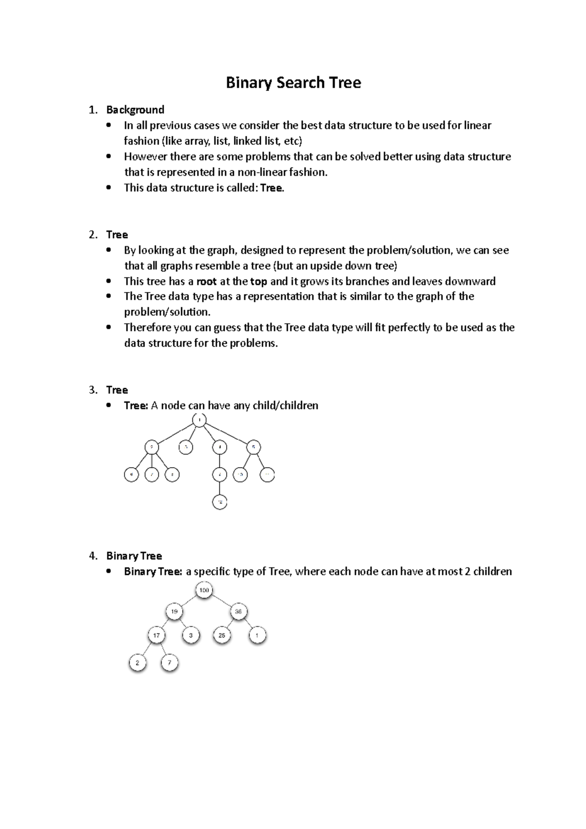 Binary Search Tree Binary Search Tree Background In All Previous
