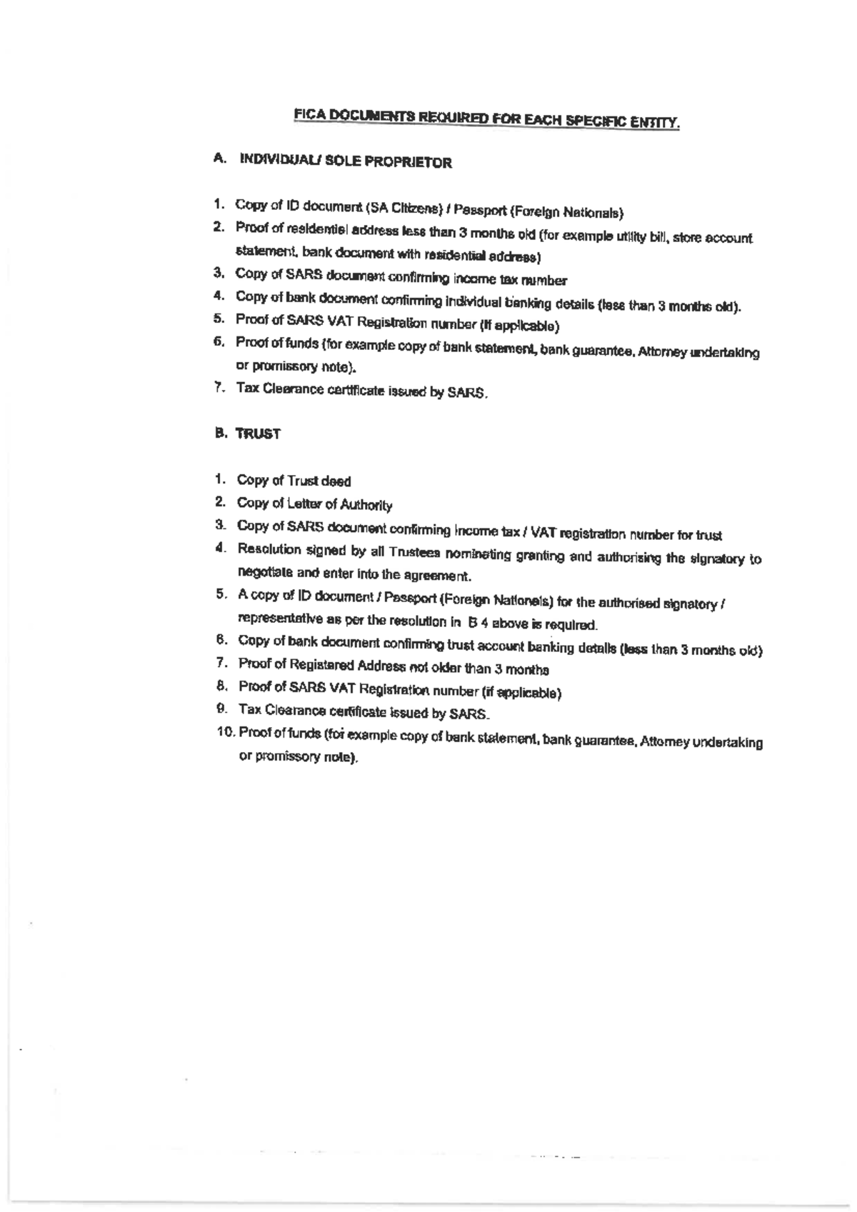 FICA Requirements and CIPC DOCS needed - LAWS2015 - Studocu