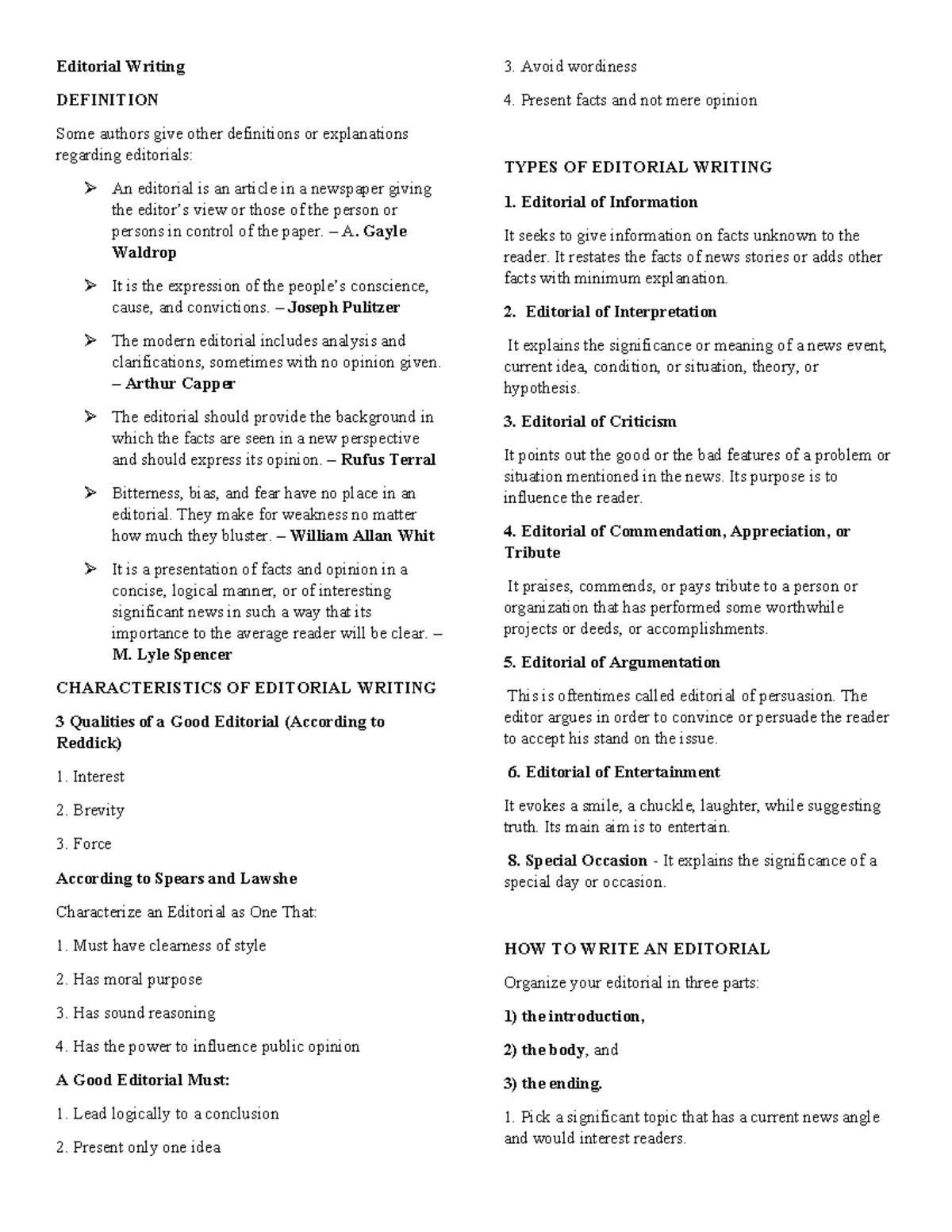 Group 3 Editorial Writing - Editorial Writing DEFINITION Some authors ...