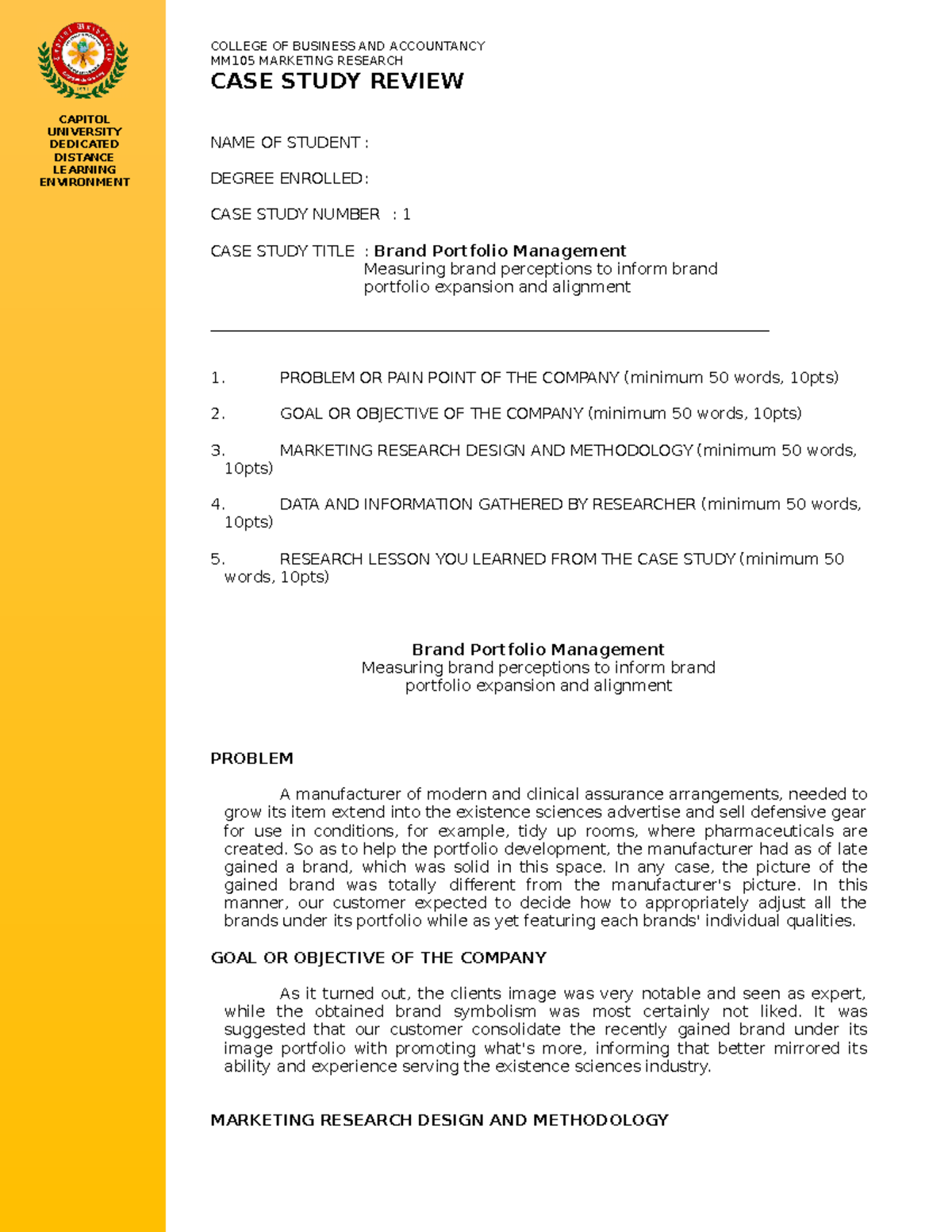 Brand Portfolio Management - COLLEGE OF BUSINESS AND ACCOUNTANCY MM105 ...